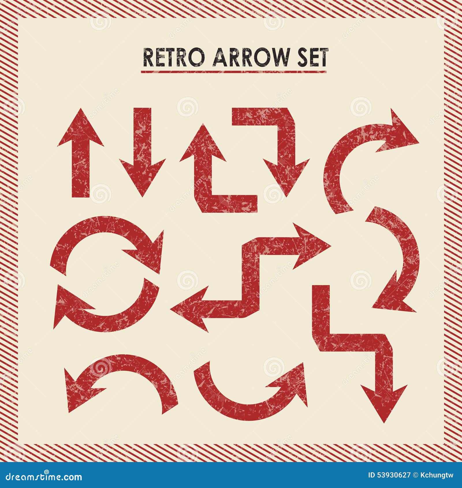 Retro red arrow set stock vector. Illustration of retro - 53930627