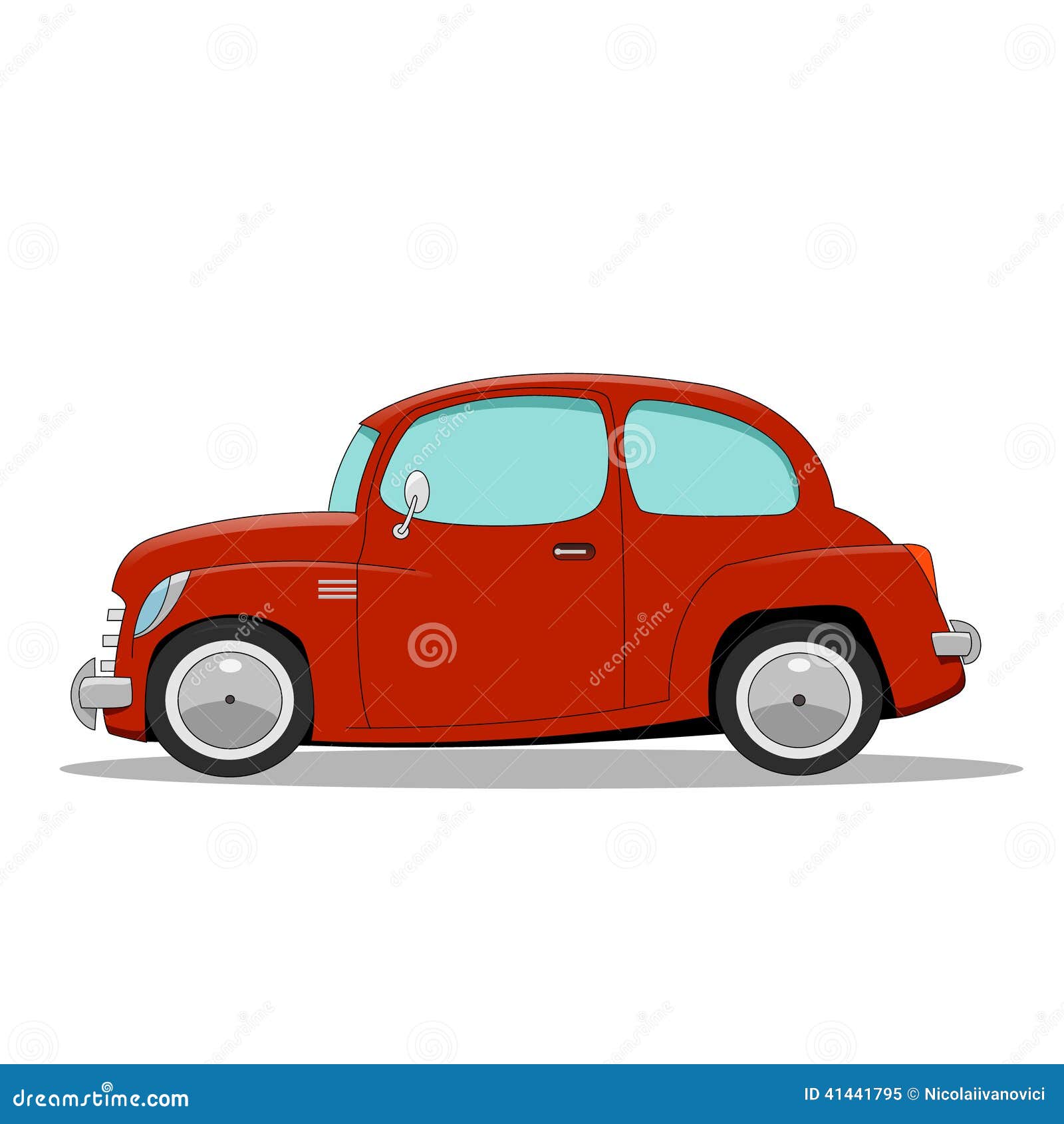 Retro red car stock vector. Illustration of automobile - 41441795