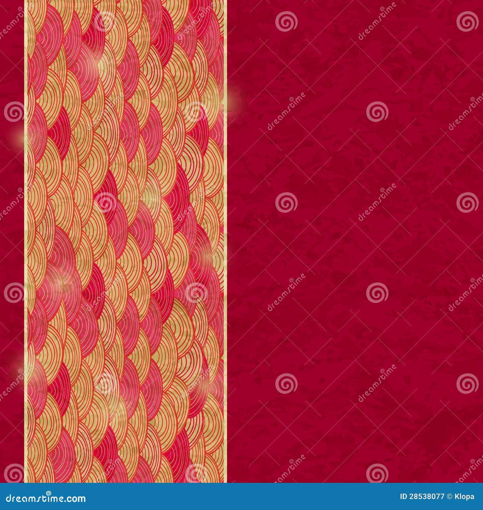 Retro Red Card with Wave Pattern Stock Illustration - Illustration of ...