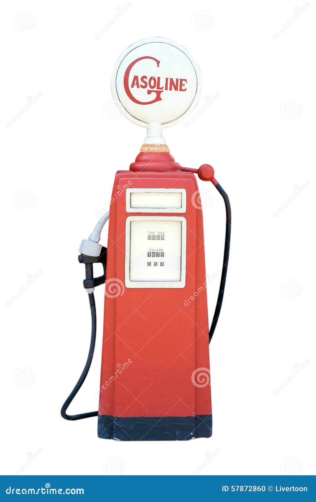 Retro red Gasolin Oil Pump stock photo. Image of power - 57872860