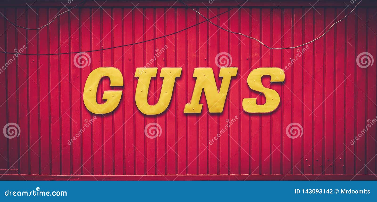 Retro Red Gun Store Sign stock photo. Image of controversy - 143093142