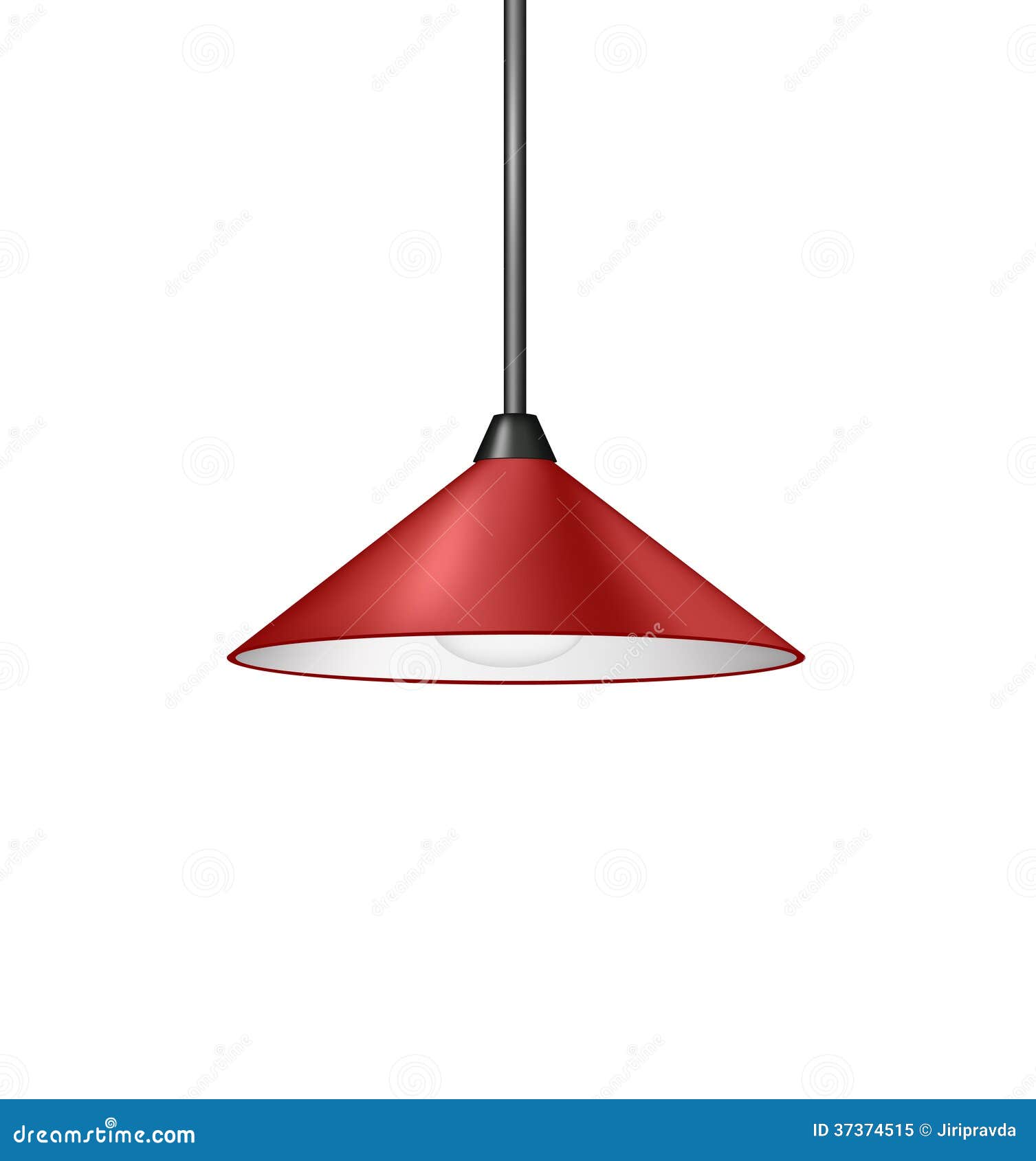 Retro Red Hanging Lamp Cartoon Vector | CartoonDealer.com #37374515