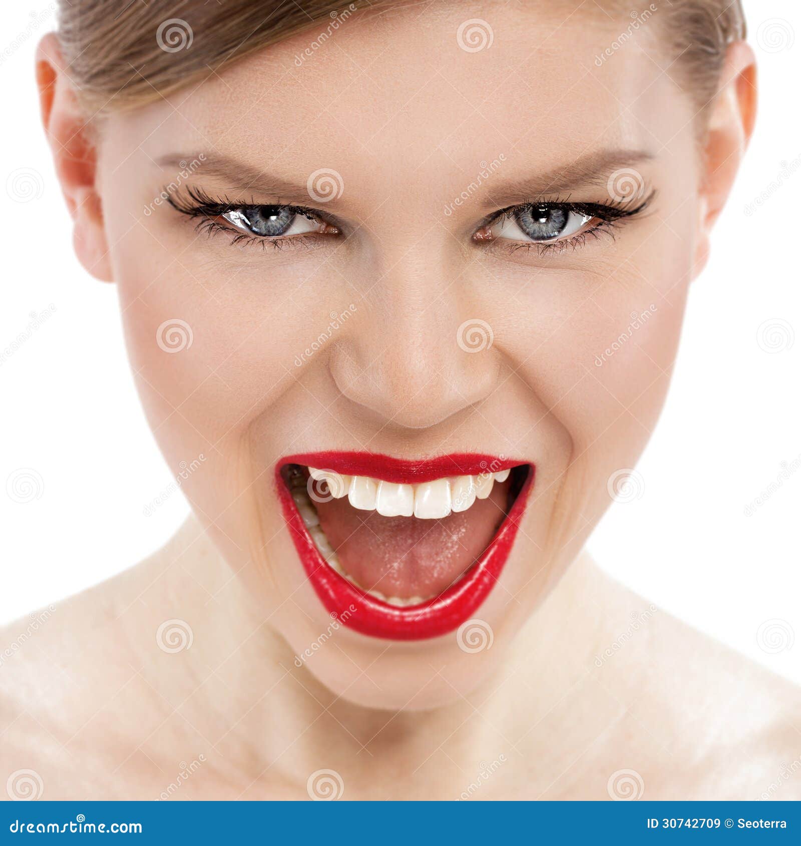 Retro red lips stock image. Image of attractive, lipstick - 30742709