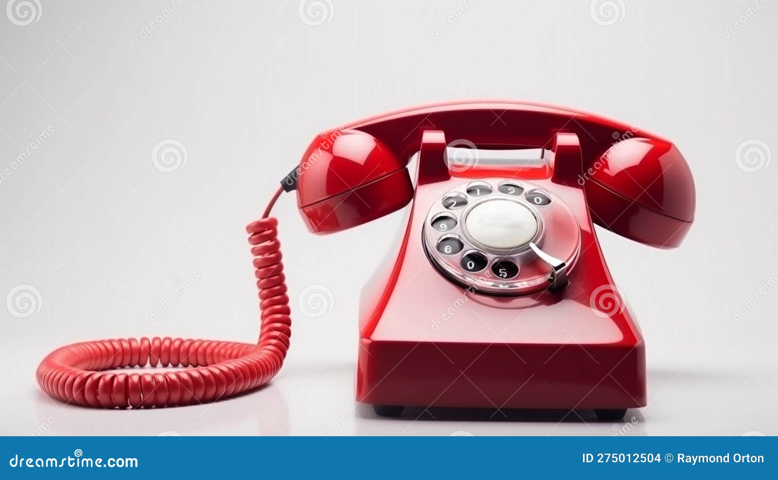 Retro Red Phone, Isolated on White Stock Illustration - Illustration of ...