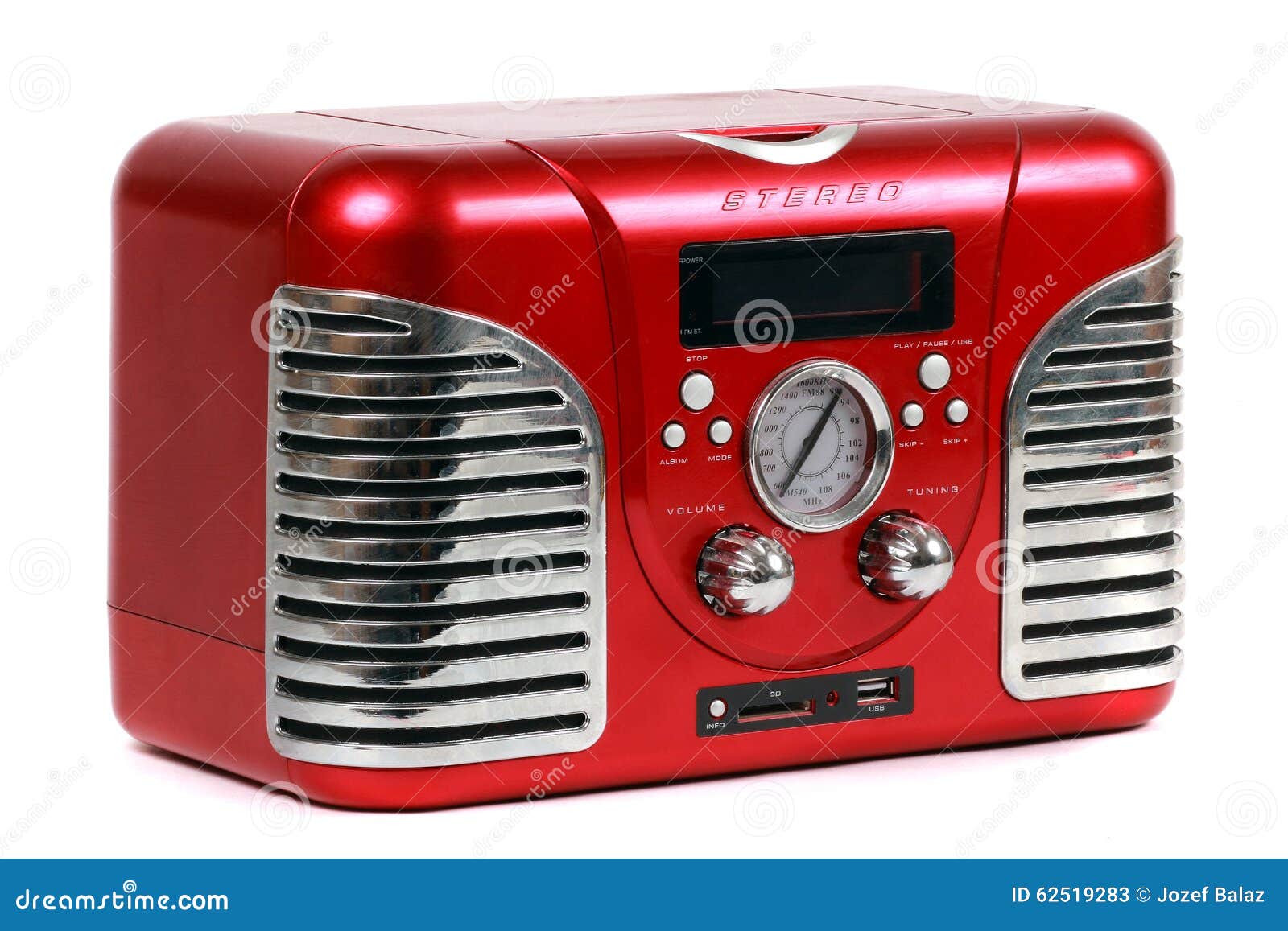 Retro red radio stock image. Image of vintage, frequency - 62519283