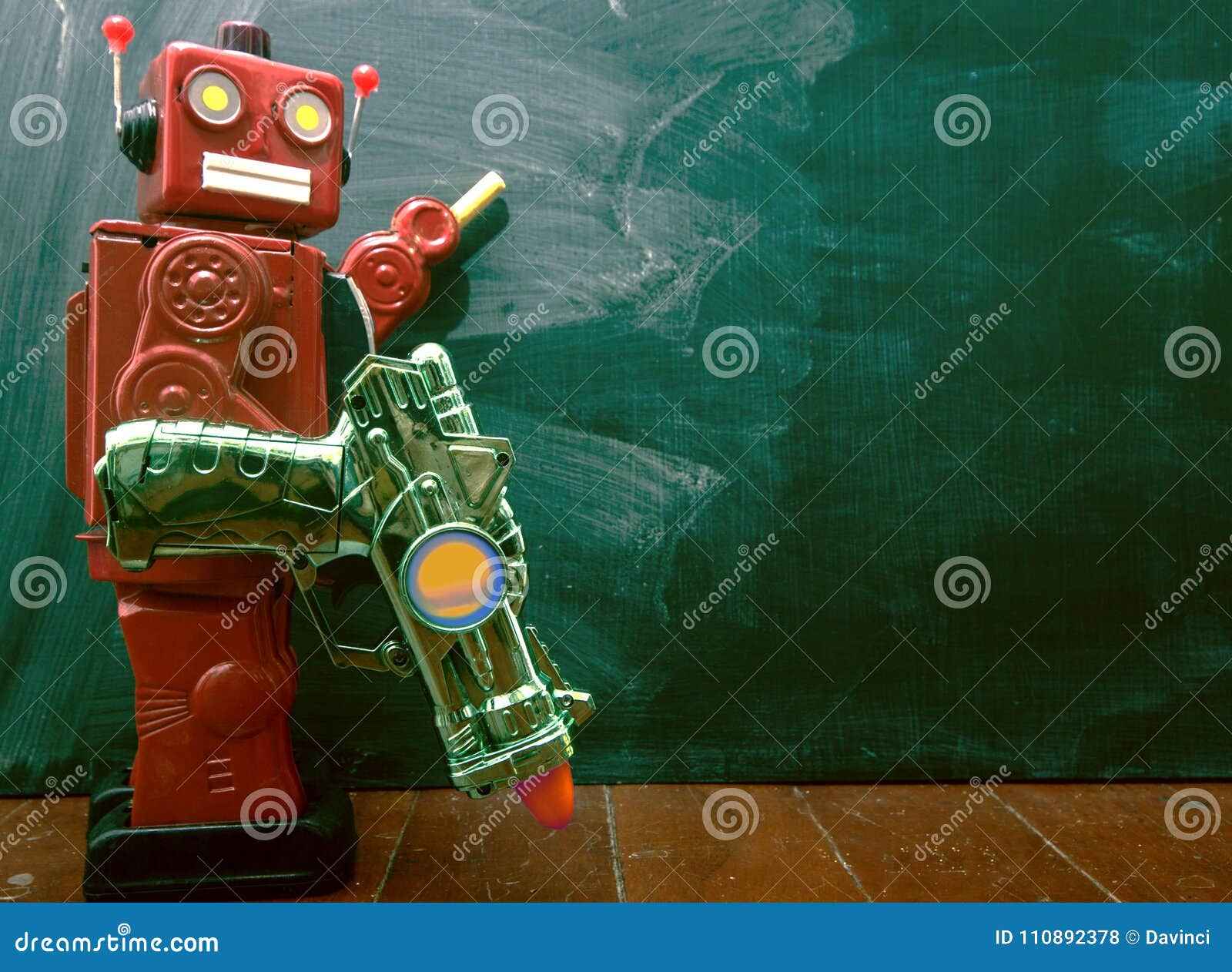 Retro red robot techer stock photo. Image of educational - 110892378