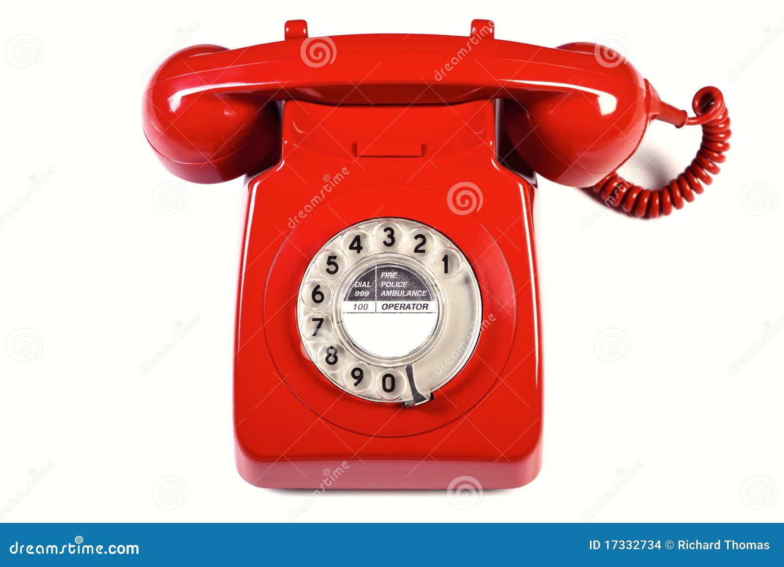 Retro Red Telephone Isolated Stock Images - Image: 17332734