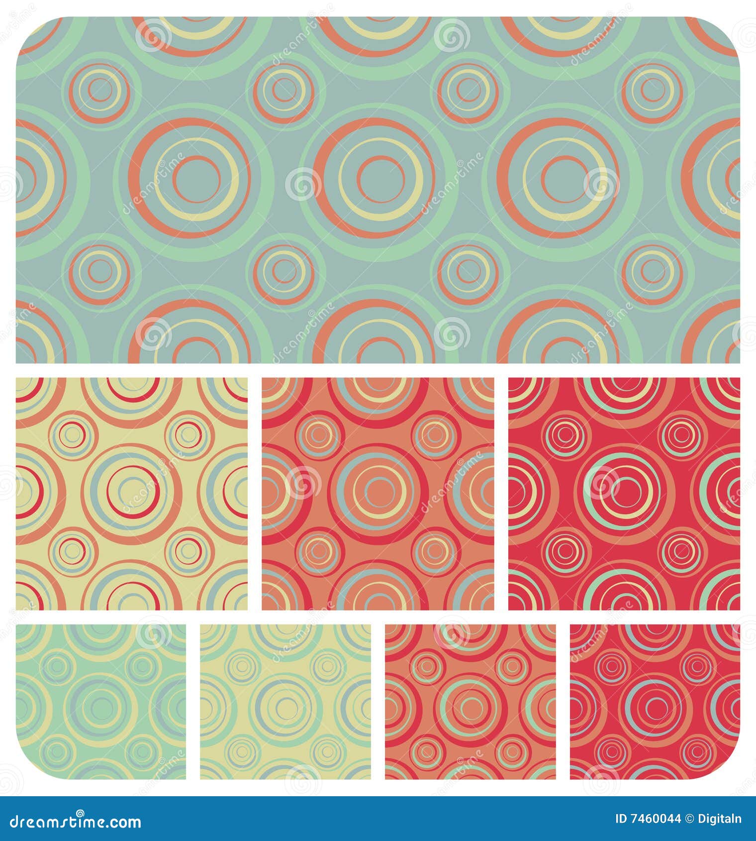 Retro Reeks Van Het Patroon Van Cirkels Vector Illustratie ...
