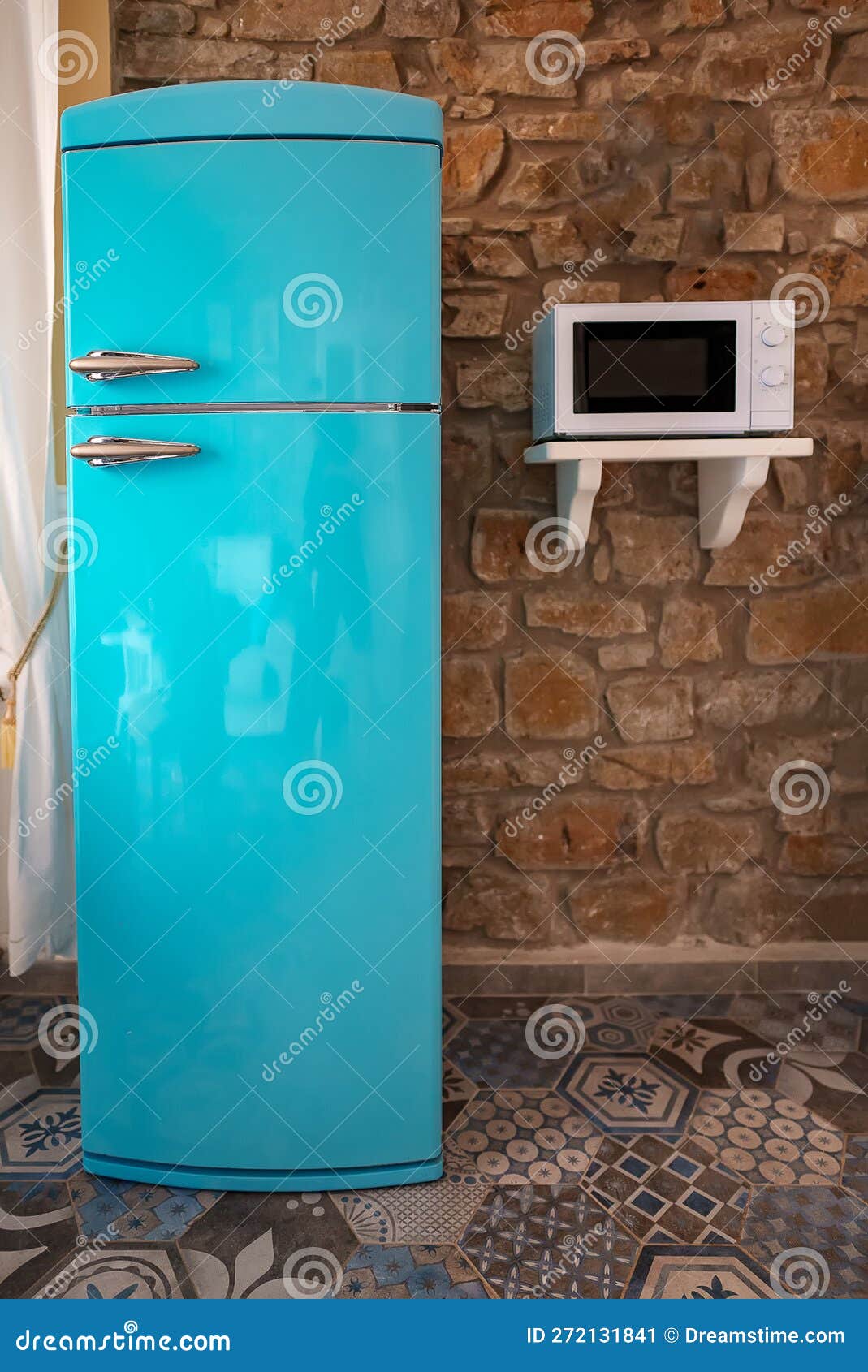 Retro refrigerator freezer stock image. Image of fridge - 272131841