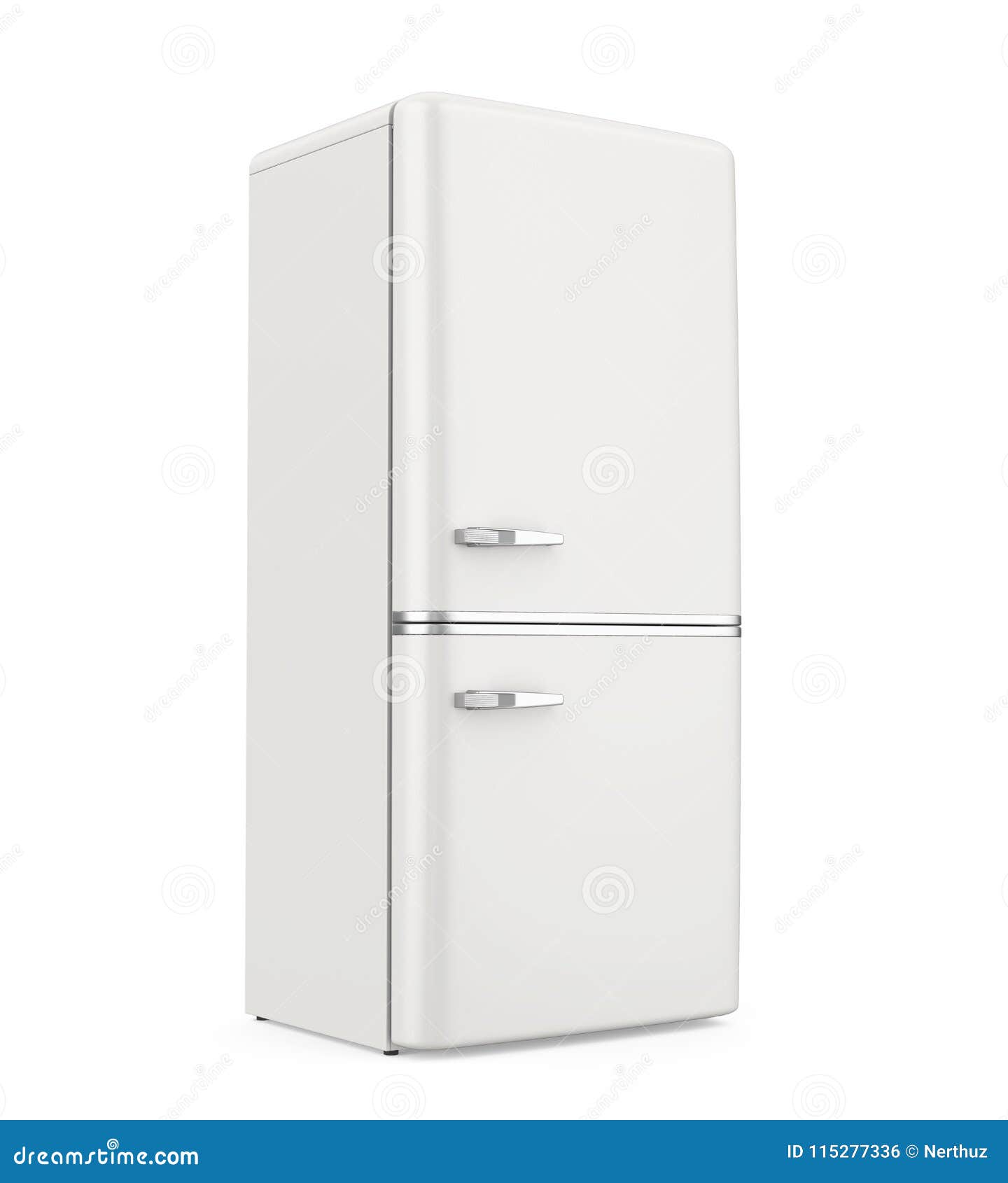 Retro Refrigerator With Opened Door, Cartoon Style, Vector Illustration ...