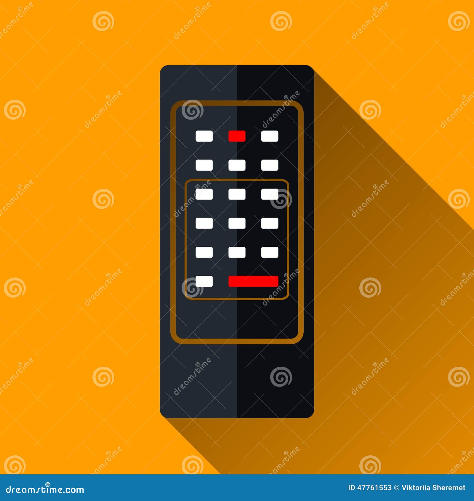 Retro Remote Control Icon, Long Shadow Design, Vector Illustration ...