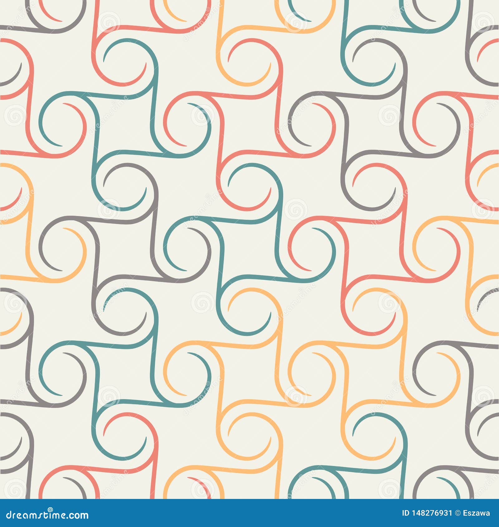 Retro Repetitive Wallpaper - Vintage Pattern - Spherical - Vector ...