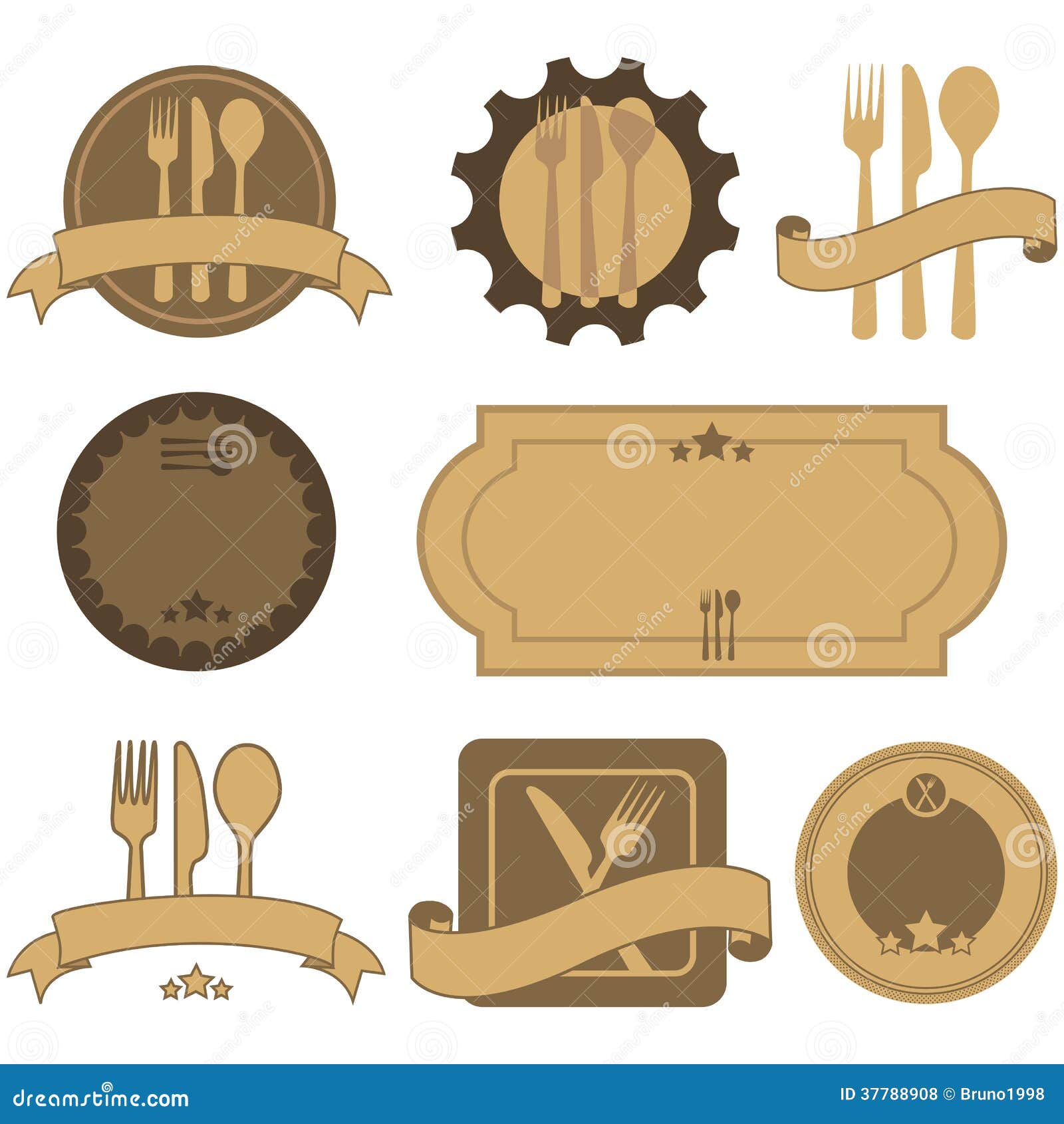 Retro restaurant labels stock vector. Illustration of kitchen - 37788908