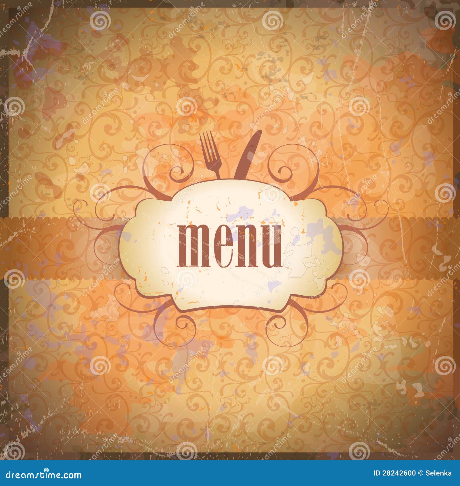 Retro Restaurant Menu Card Design. Stock Vector - Illustration of aged ...