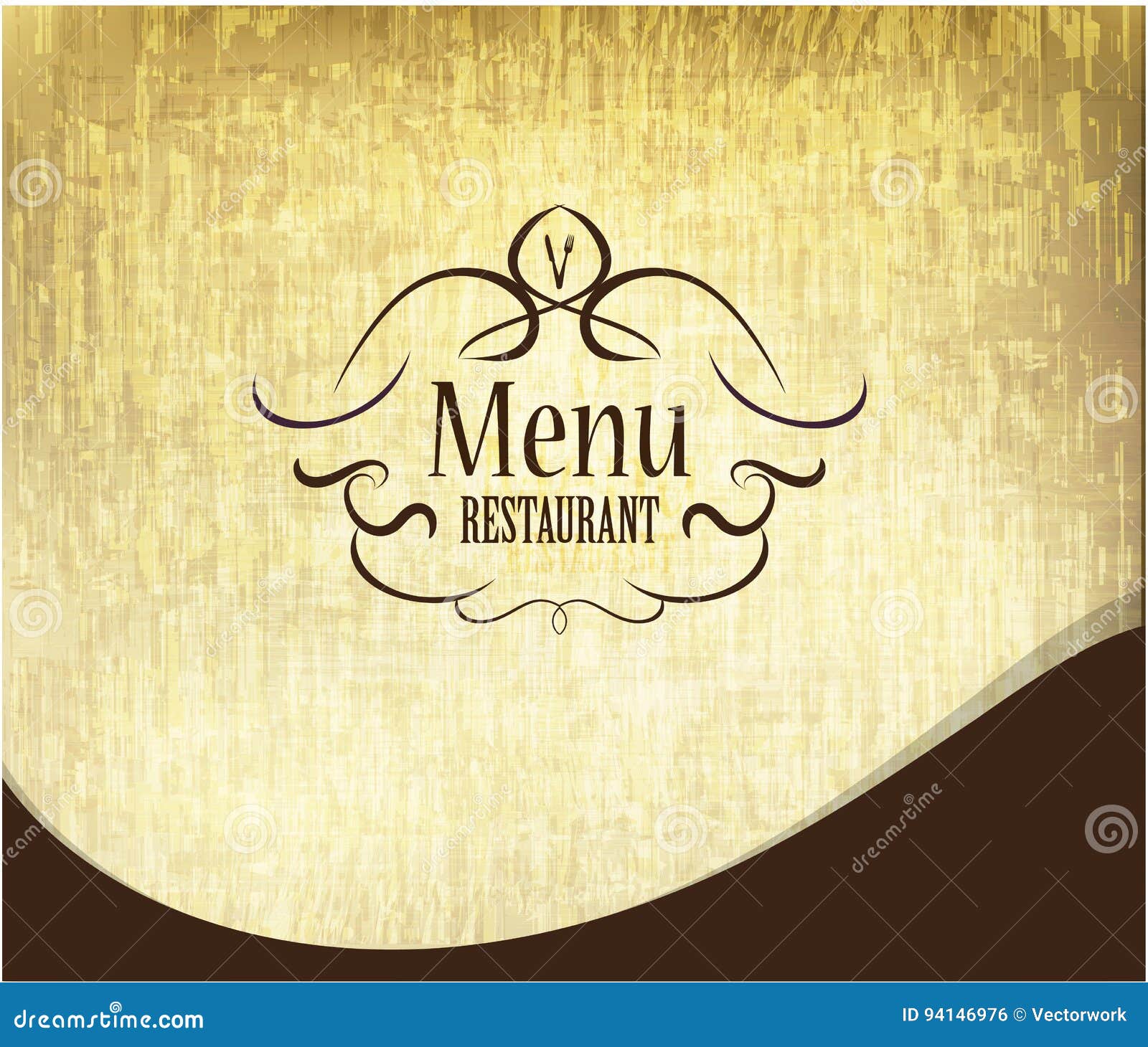 Retro Restaurant Menu First Page Design Stock Vector - Illustration of ...