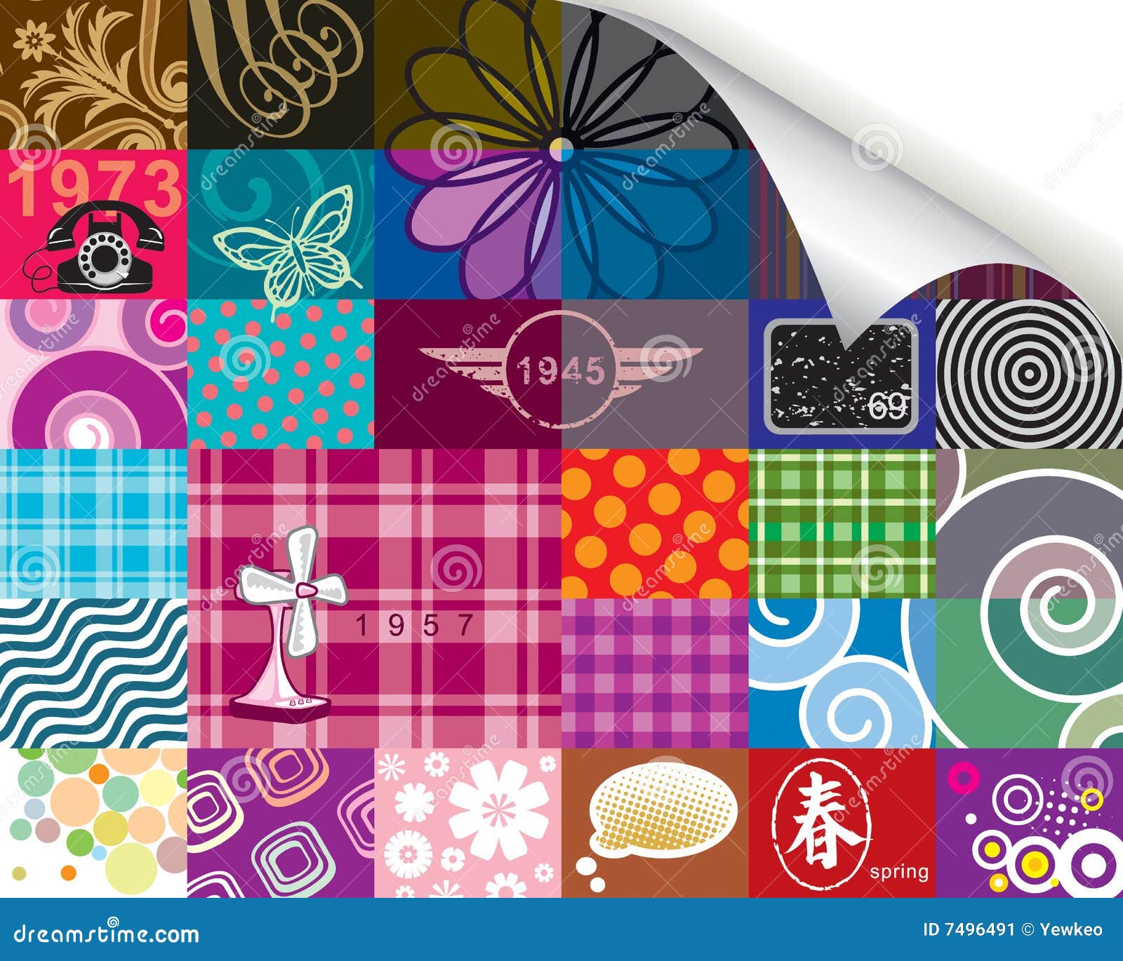 Retro Review stock vector. Illustration of seamless, clip - 7496491