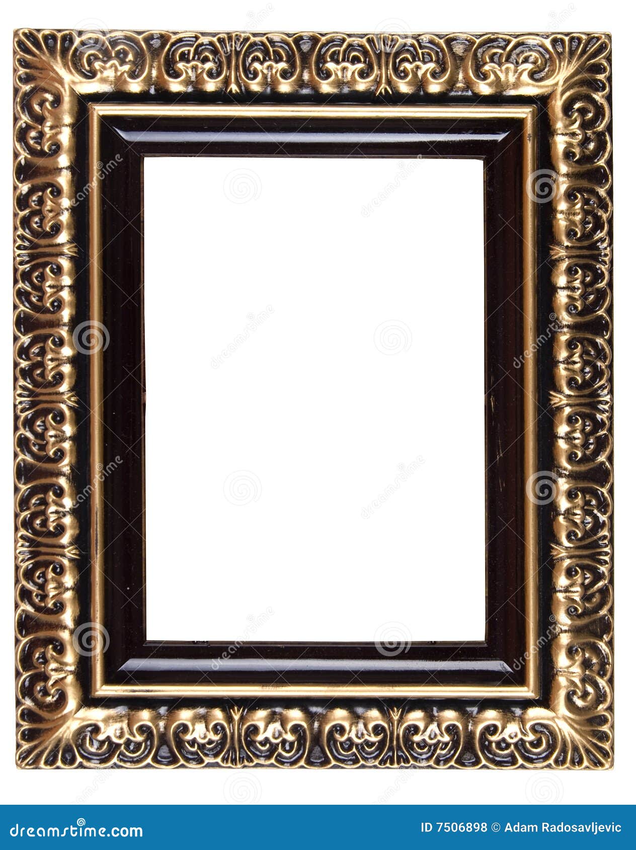 Retro Revival Old Gold Frame Stock Photo - Image of border, cutout: 7506898