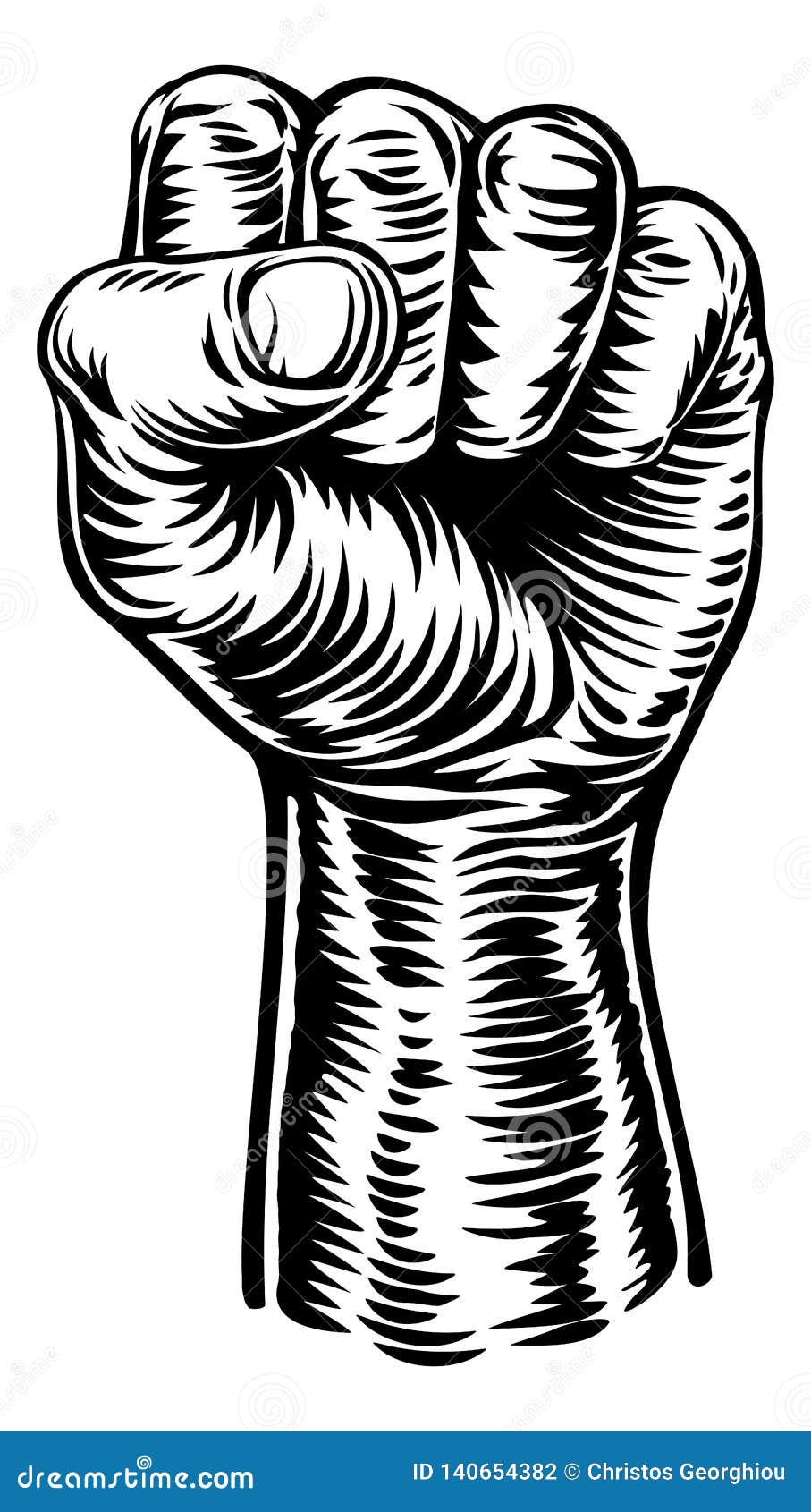 Retro- Revolutions-Handfaust Angehobene Luft-Propaganda Vektor ...