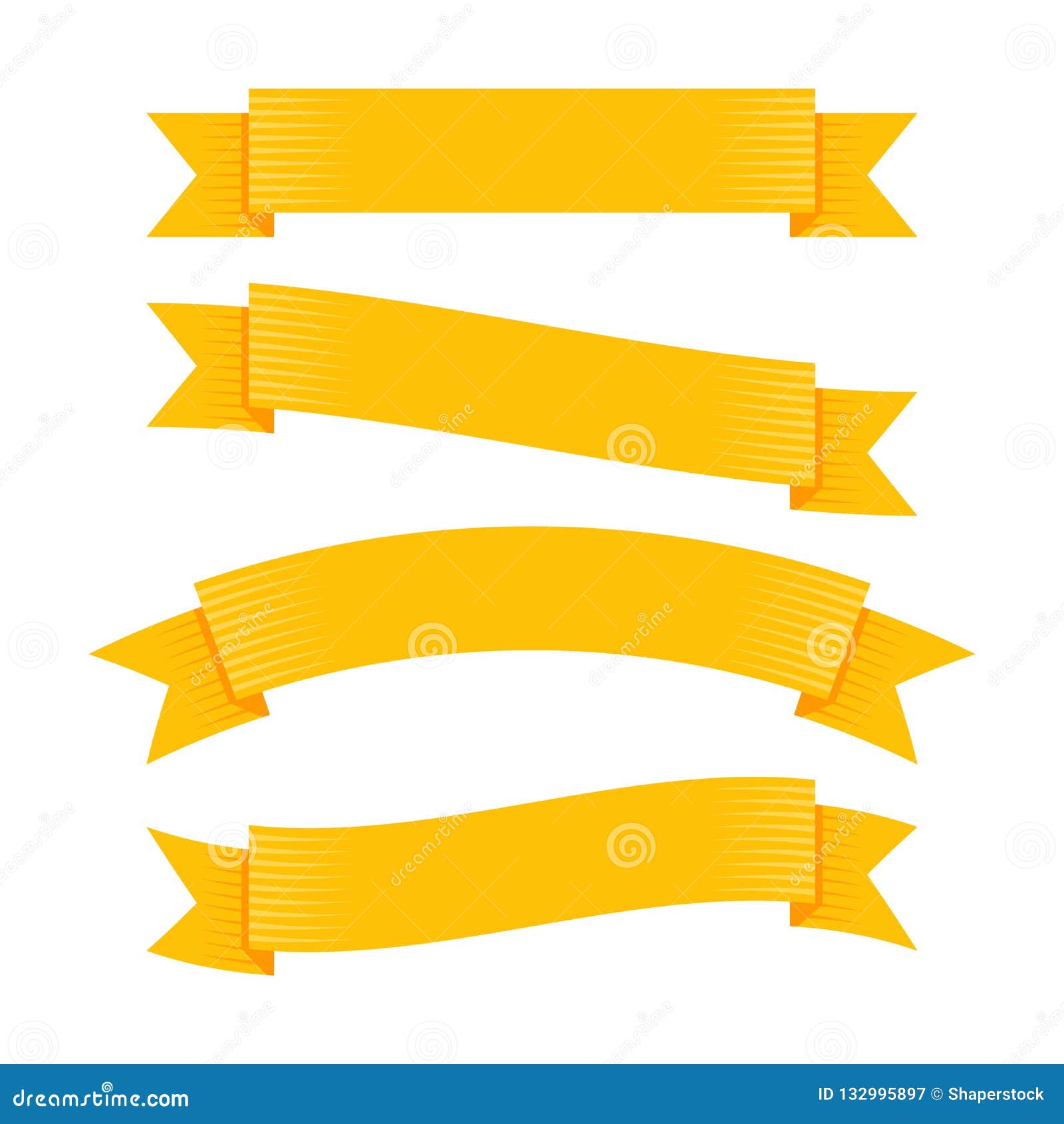 Retro Ribbon Banners in Hand Drawn Engraving Style Vector. Stock Vector ...