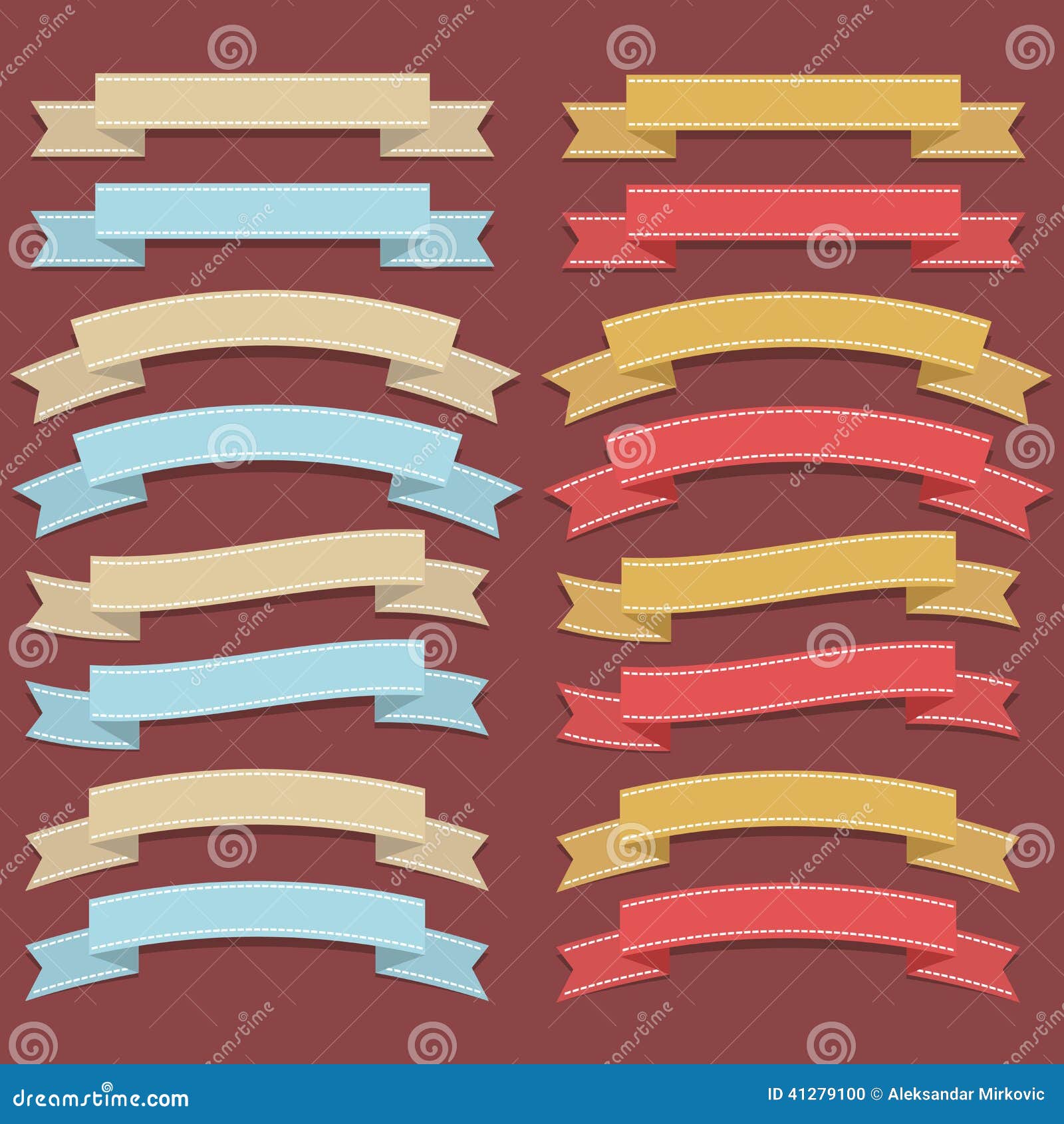 Retro Ribbon Set stock vector. Illustration of graphic - 41279100