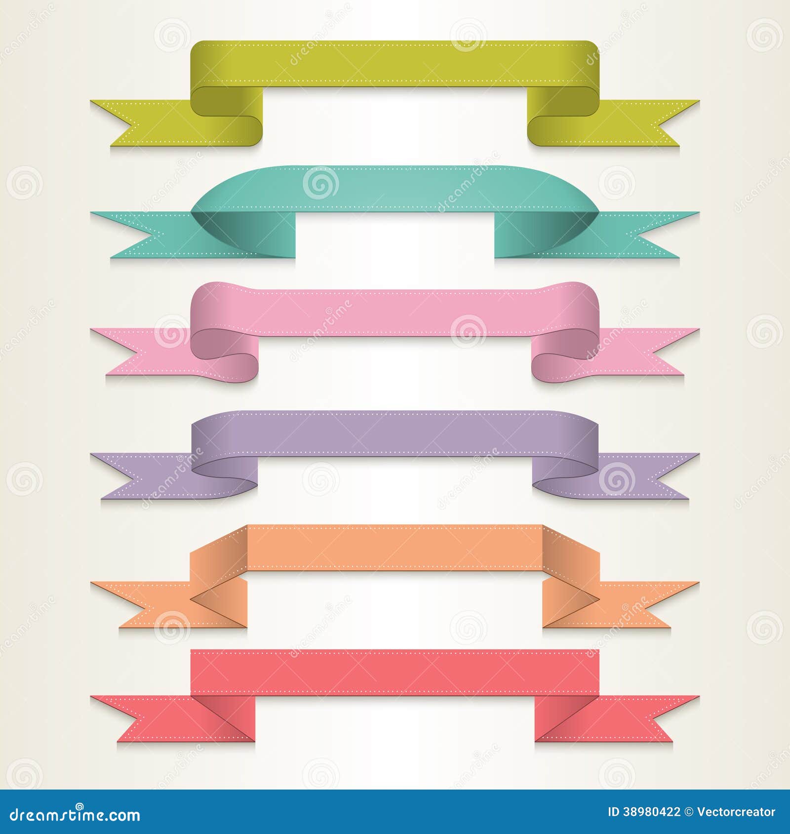 Retro ribbon set stock vector. Illustration of collection - 38980422