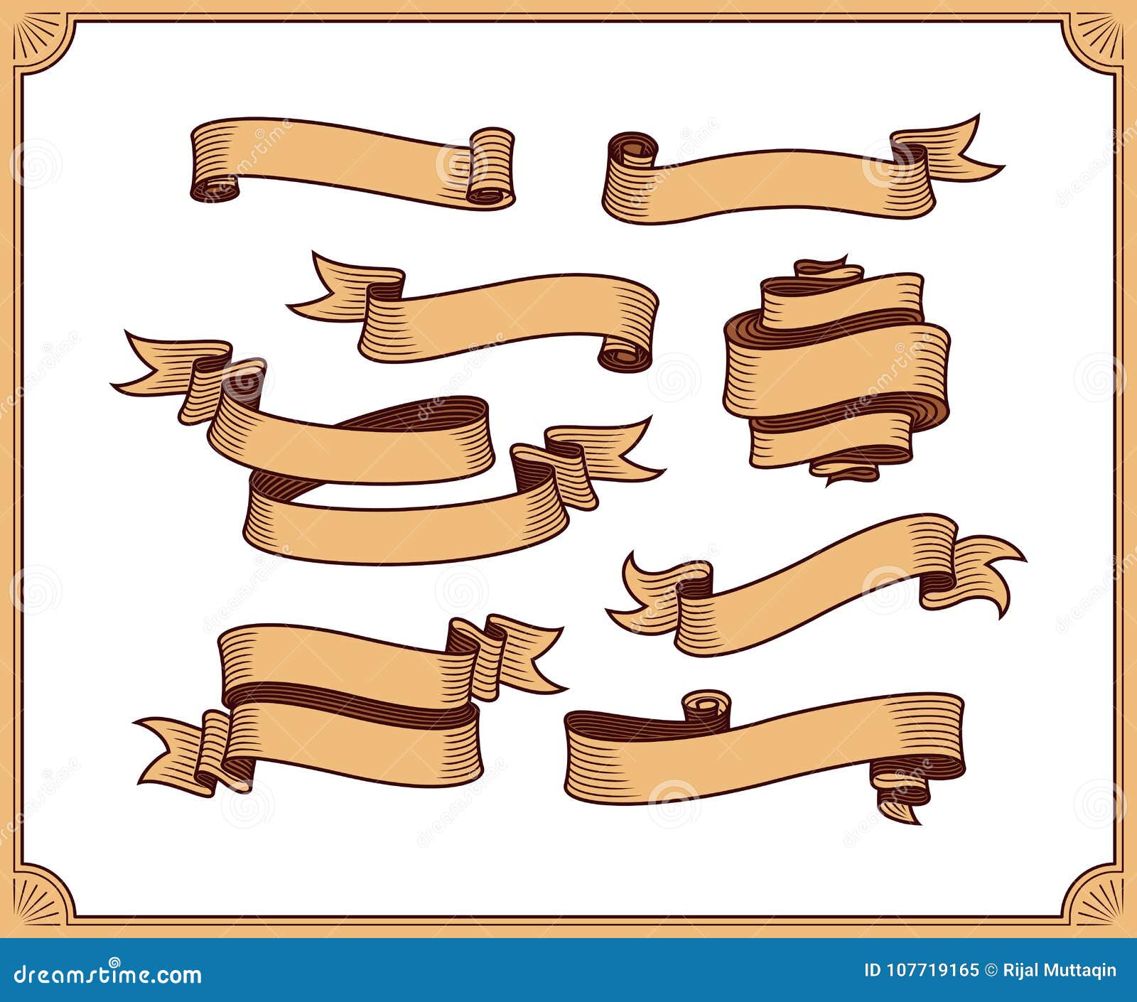 Retro Ribbon Vector Graphic Element Collection Stock Vector ...