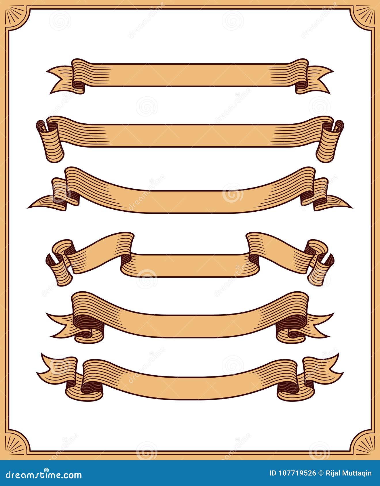 Retro Ribbon Vector Graphic Element Collection Stock Vector ...