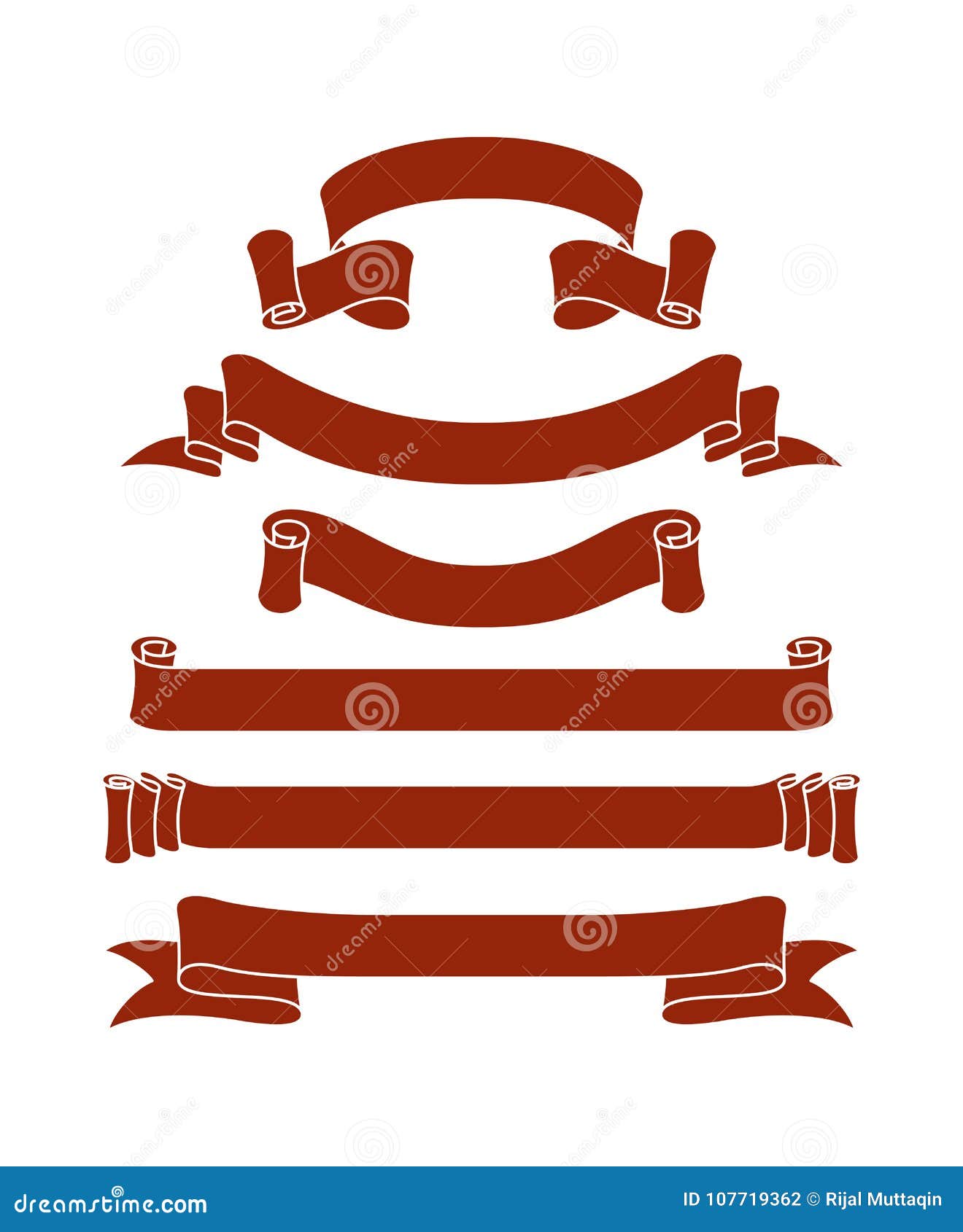 Retro Ribbon Vector Graphic Element Collection Stock Vector ...