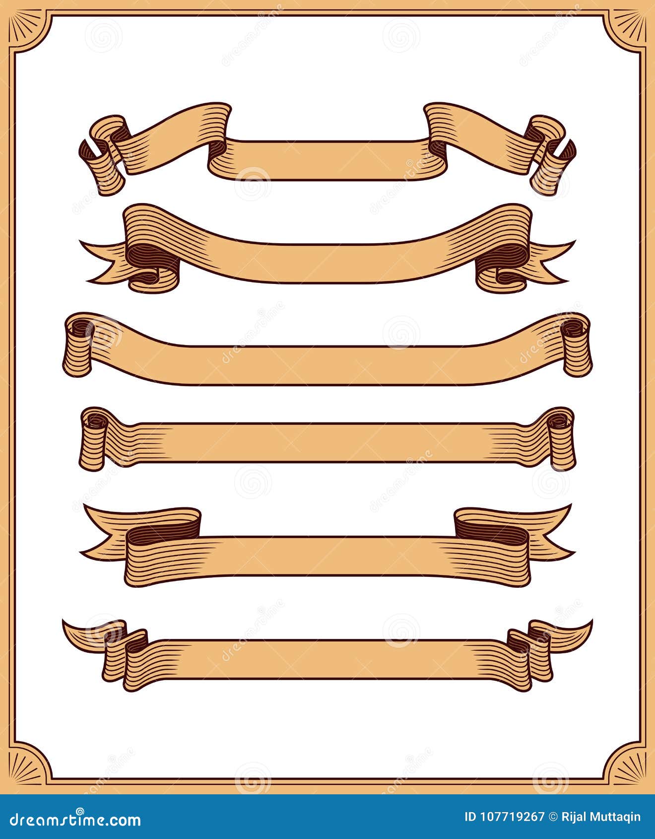 Retro Ribbon Vector Graphic Element Collection Stock Vector ...