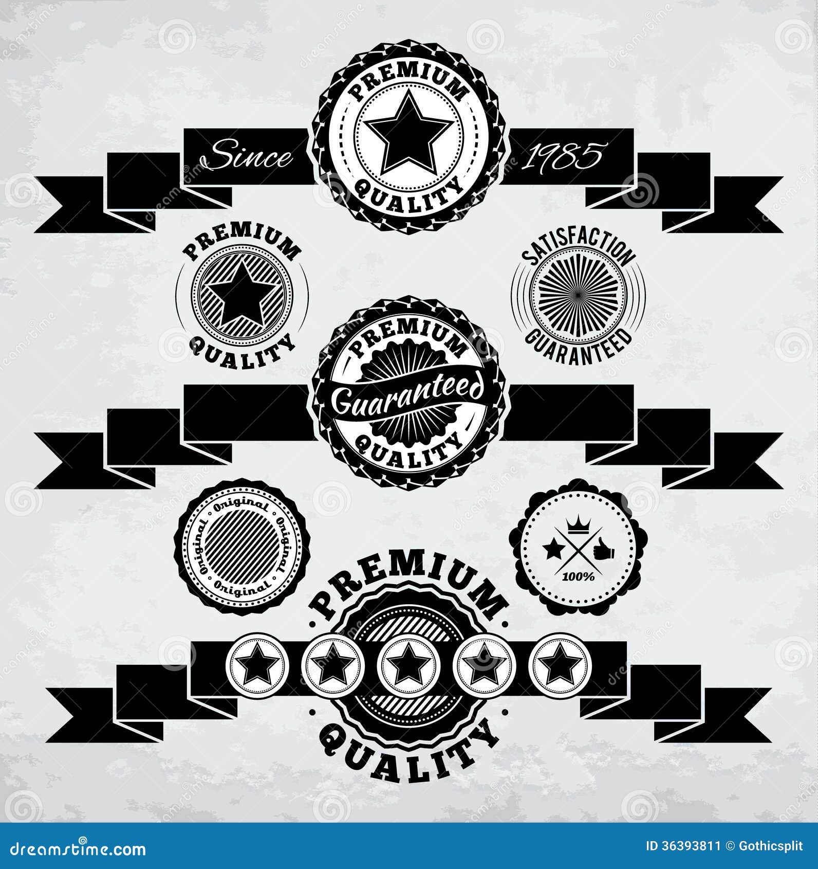 Retro ribbons and badges stock vector. Illustration of oval - 36393811