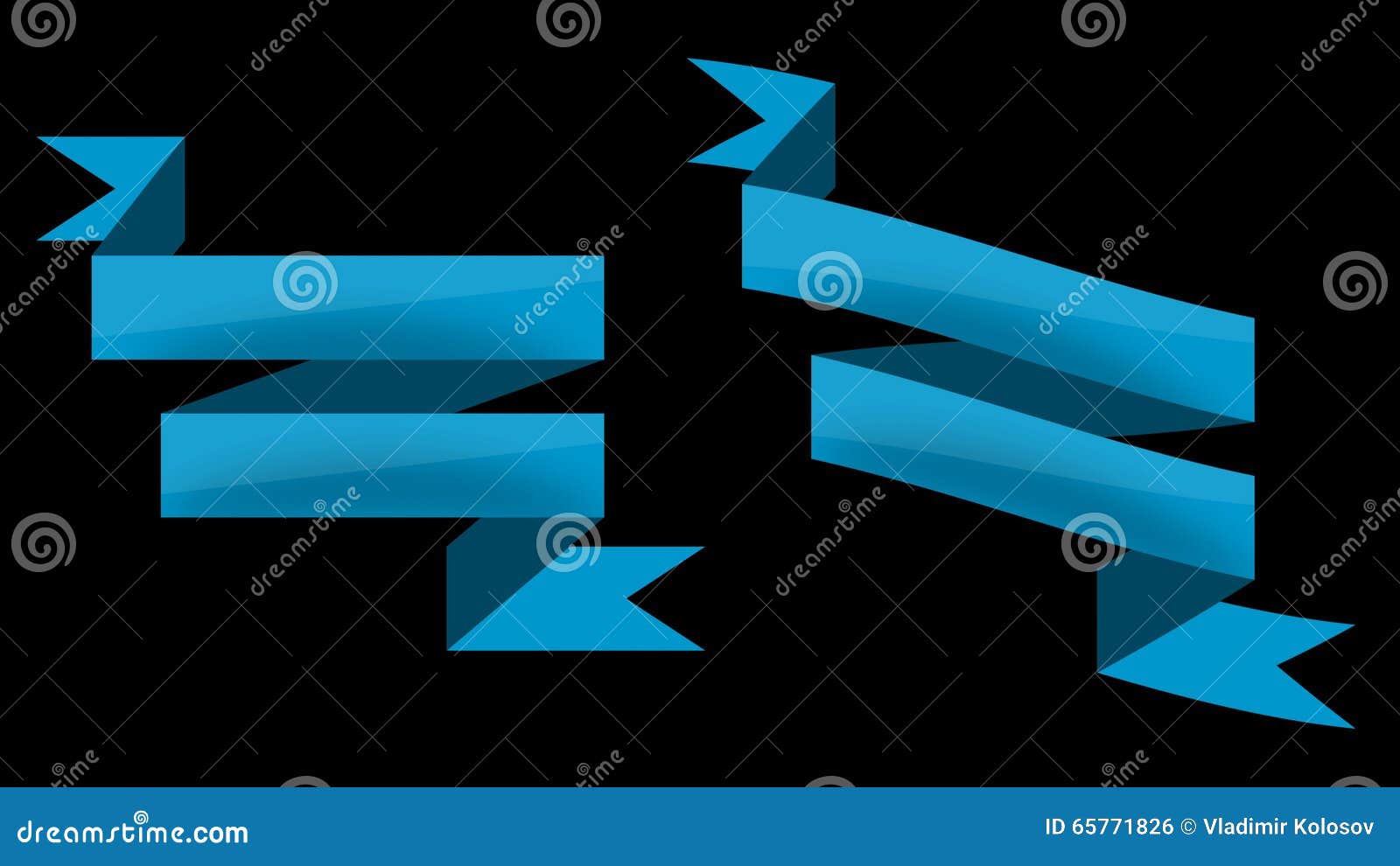 Retro Ribbons and Labels. Blue. Stock Illustration - Illustration of ...