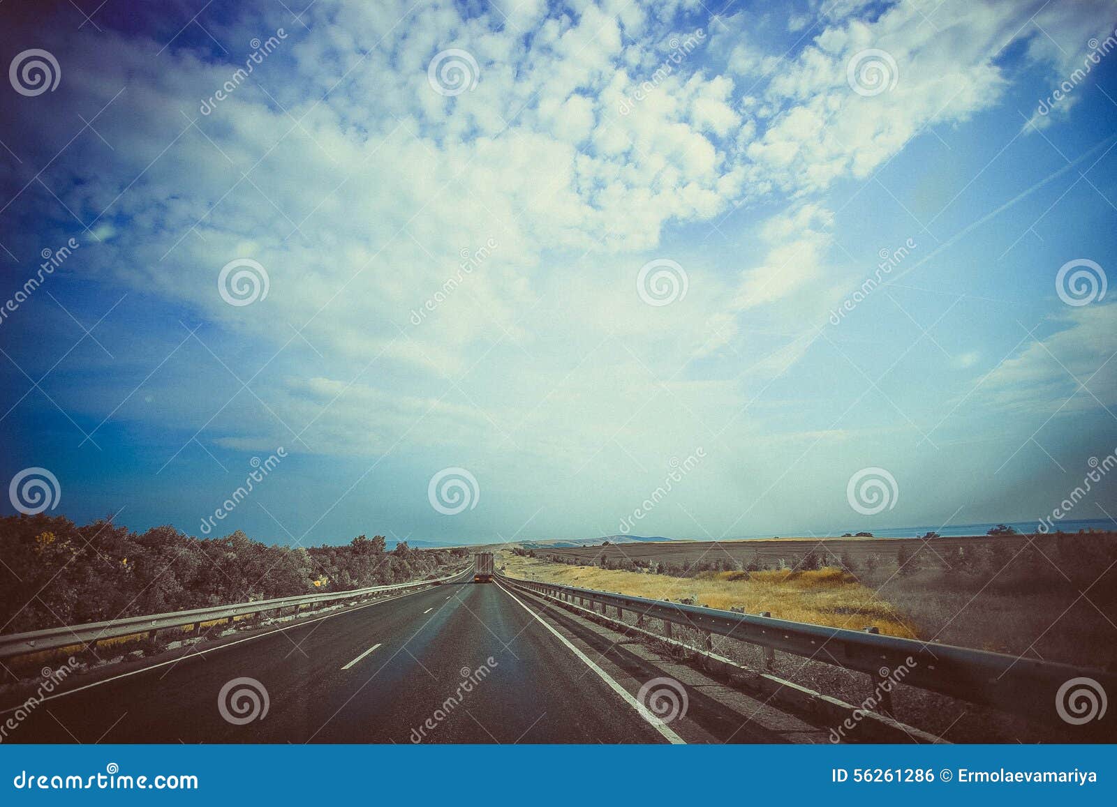 Retro Road with Paper Textures and a Subtle Stock Photo - Image of ...