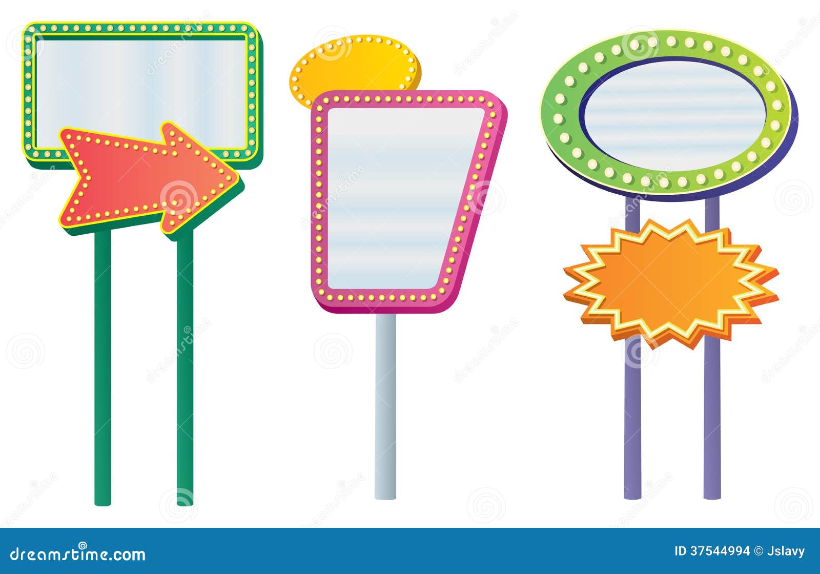 Retro Road Signs stock vector. Illustration of light - 37544994