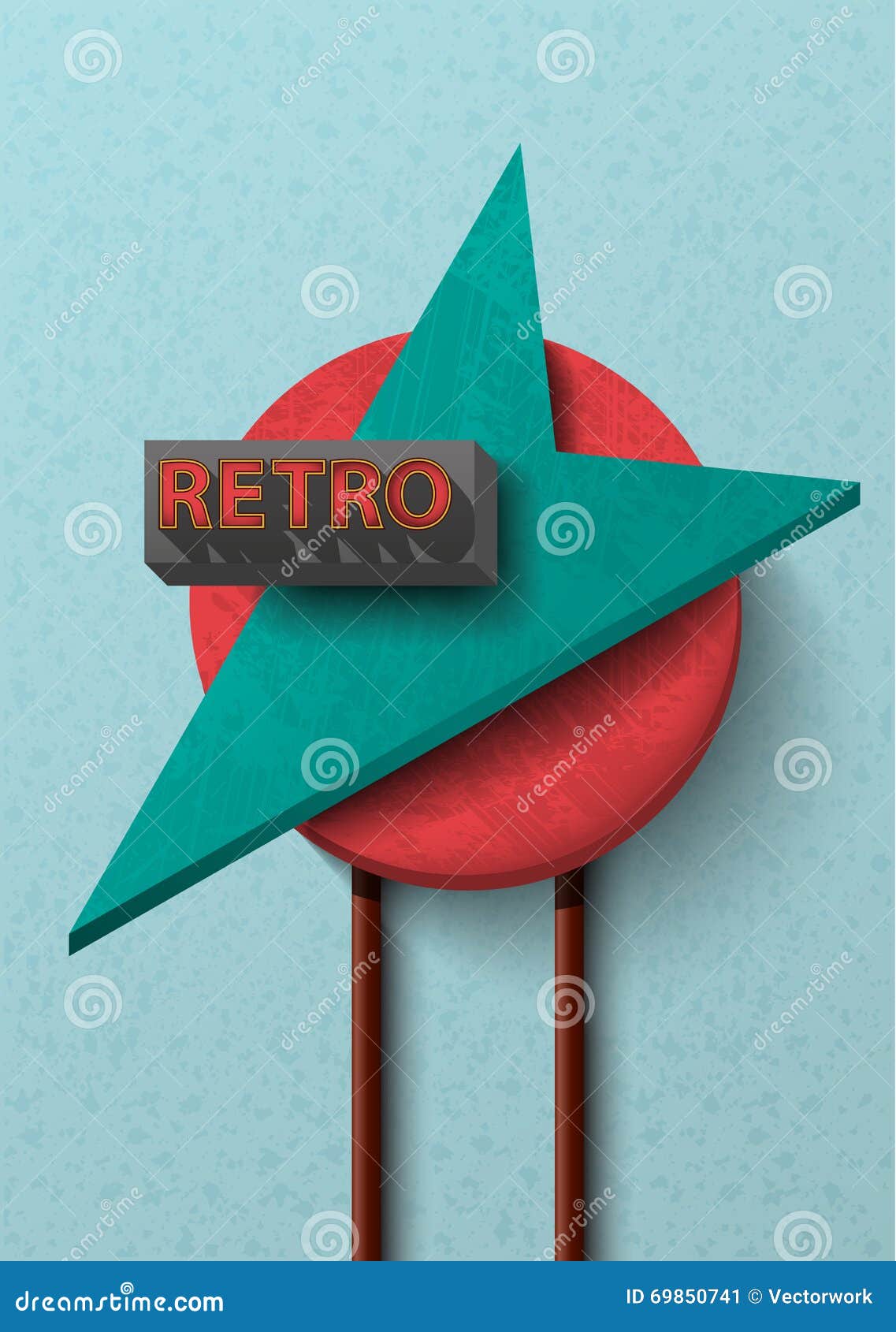 Retro roadside sign stock vector. Illustration of advertise - 69850741