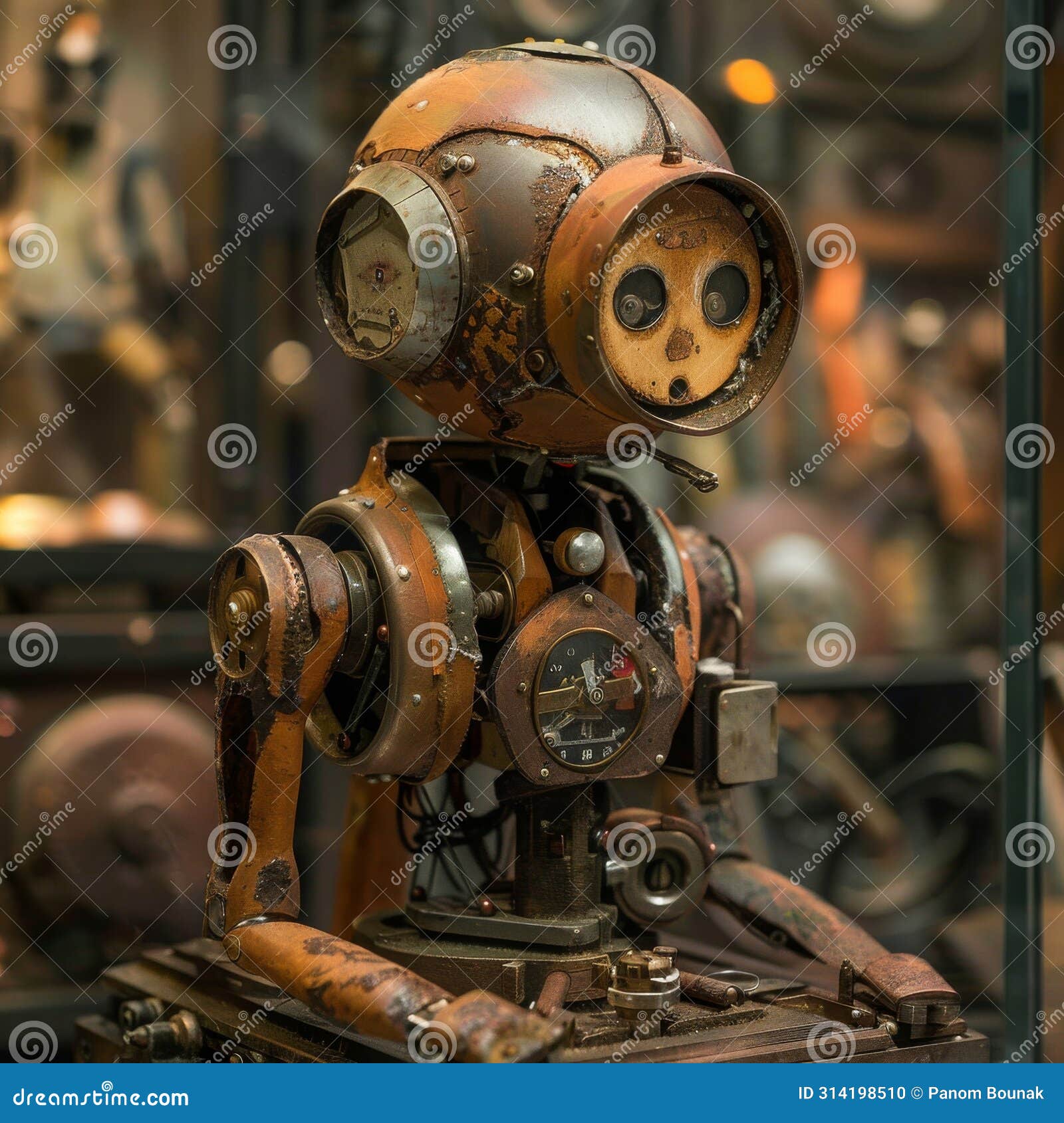 A Retro Robot Mechanic Assembling Robots from Junk in a Post ...