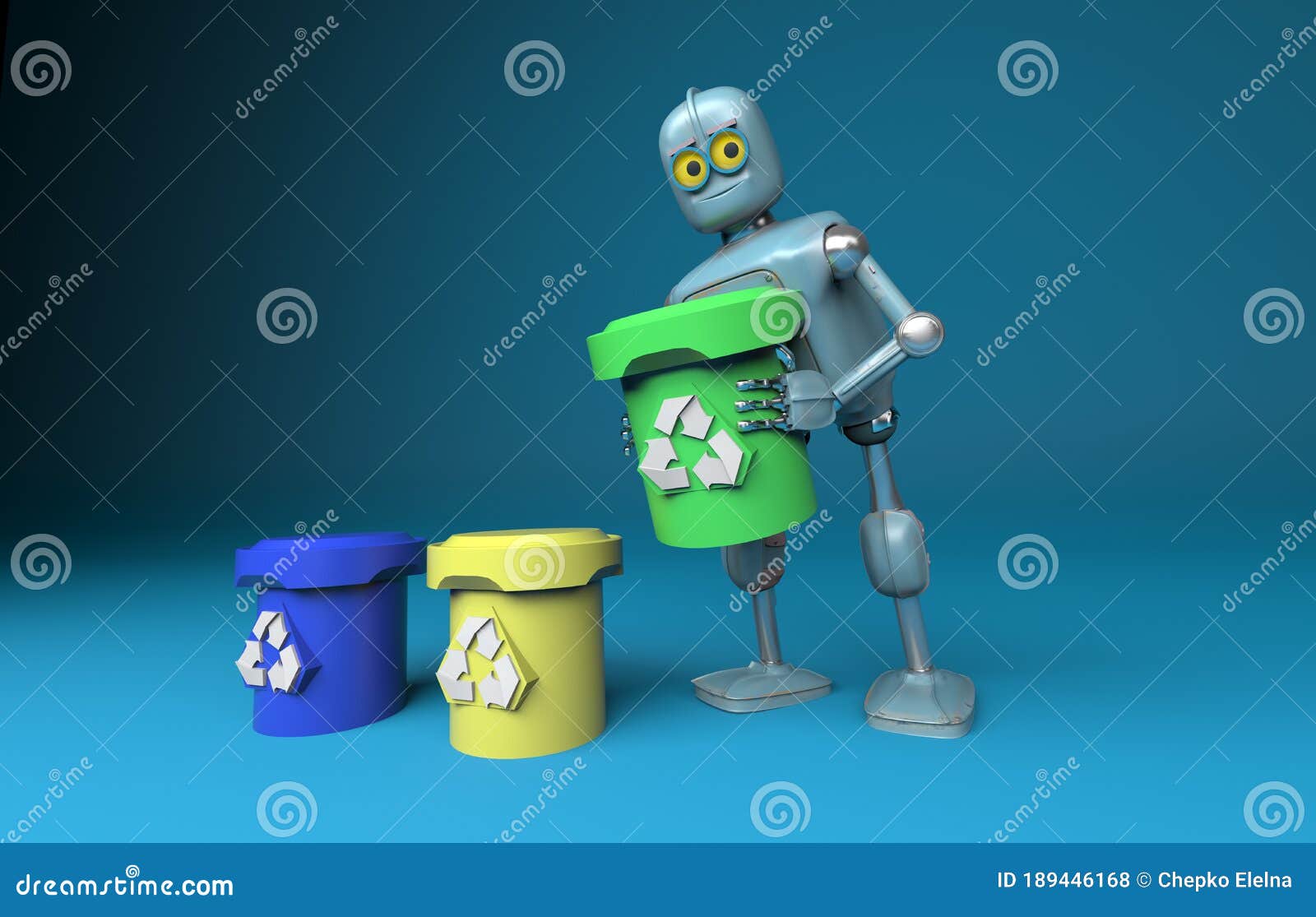 Robot And Recycle Sign Stock Photo | CartoonDealer.com #14190276