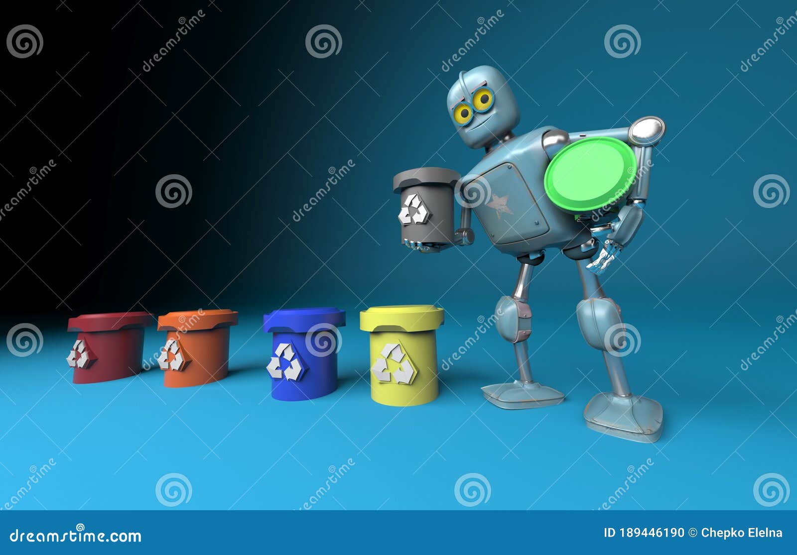 Robot And Recycle Sign Stock Photo | CartoonDealer.com #14190276