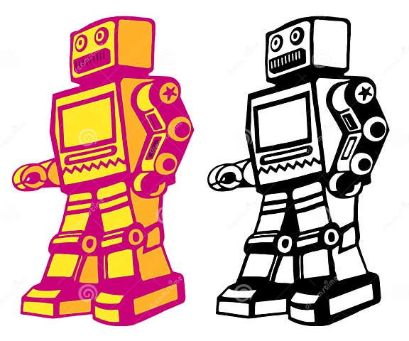 Retro robot stock vector. Illustration of vintage, robot - 35135929