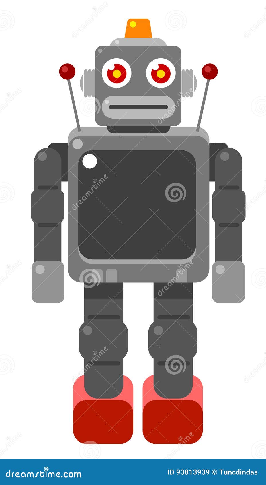 Retro Robot stock vector. Illustration of yellow, cartoon - 93813939