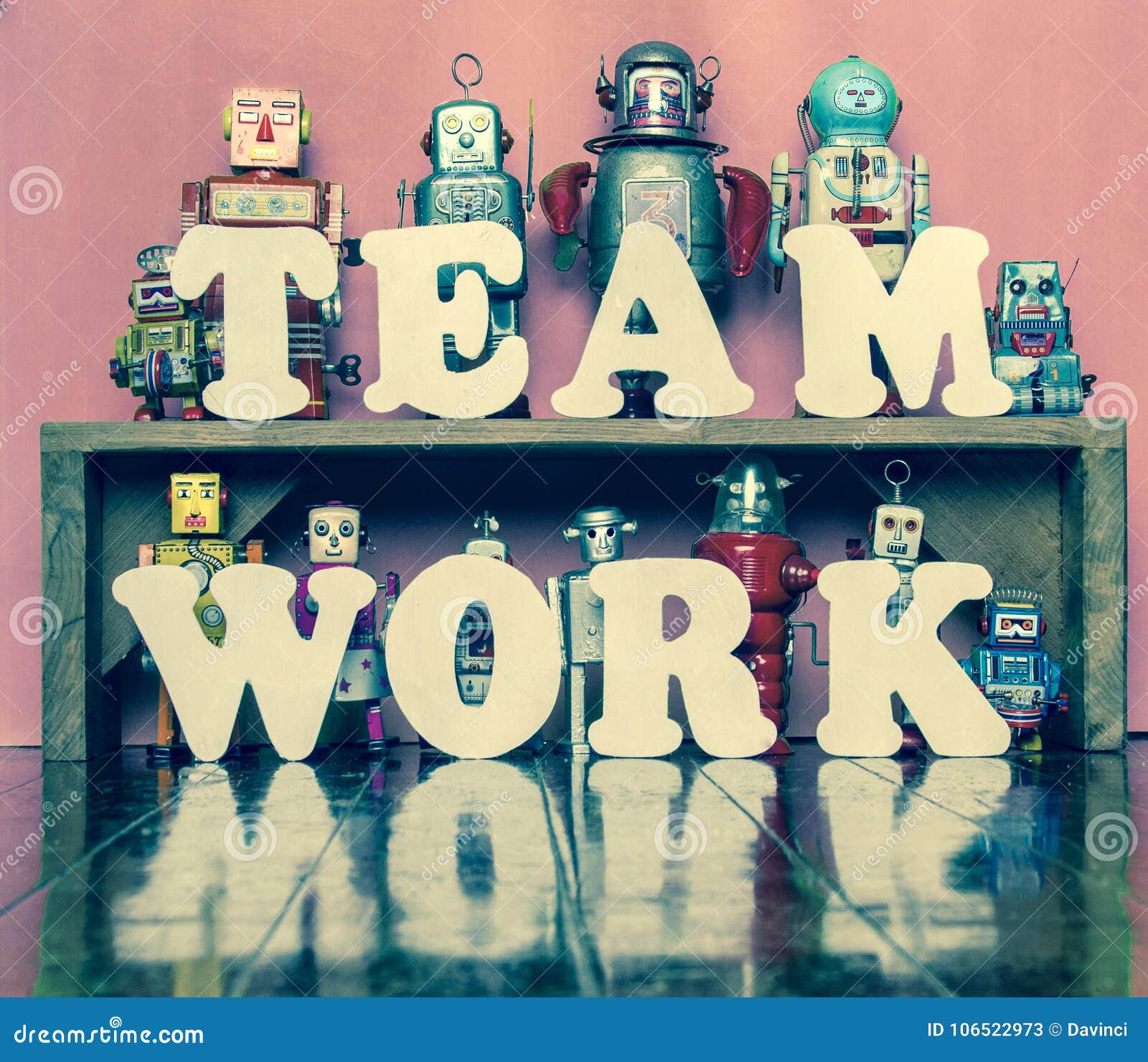 Team work robots stock image. Image of group, robots - 106522973