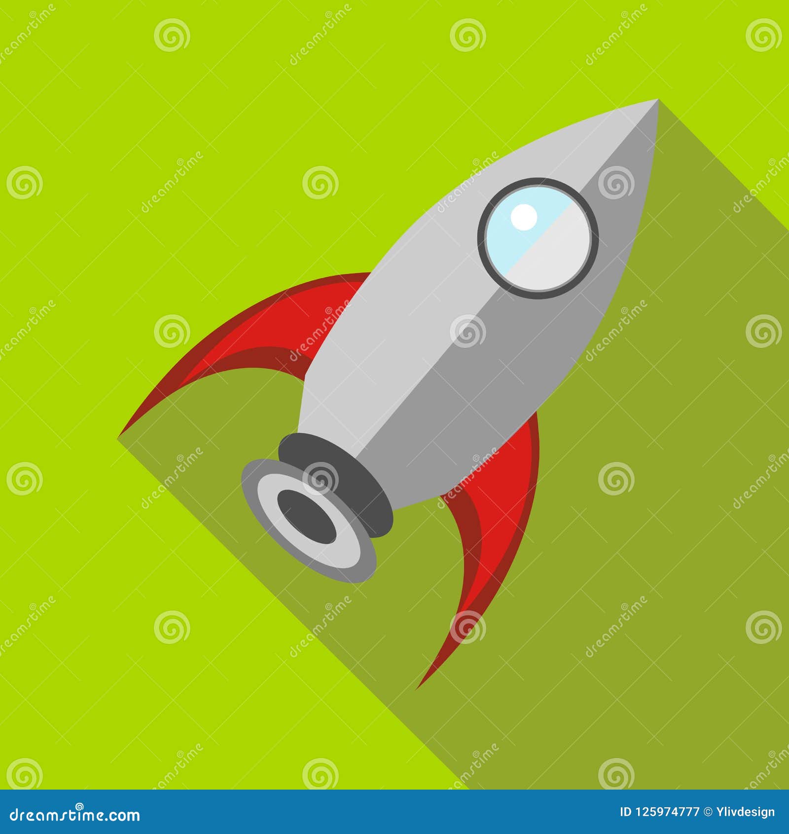 Retro Rocket Icon in Flat Style Stock Illustration - Illustration of ...