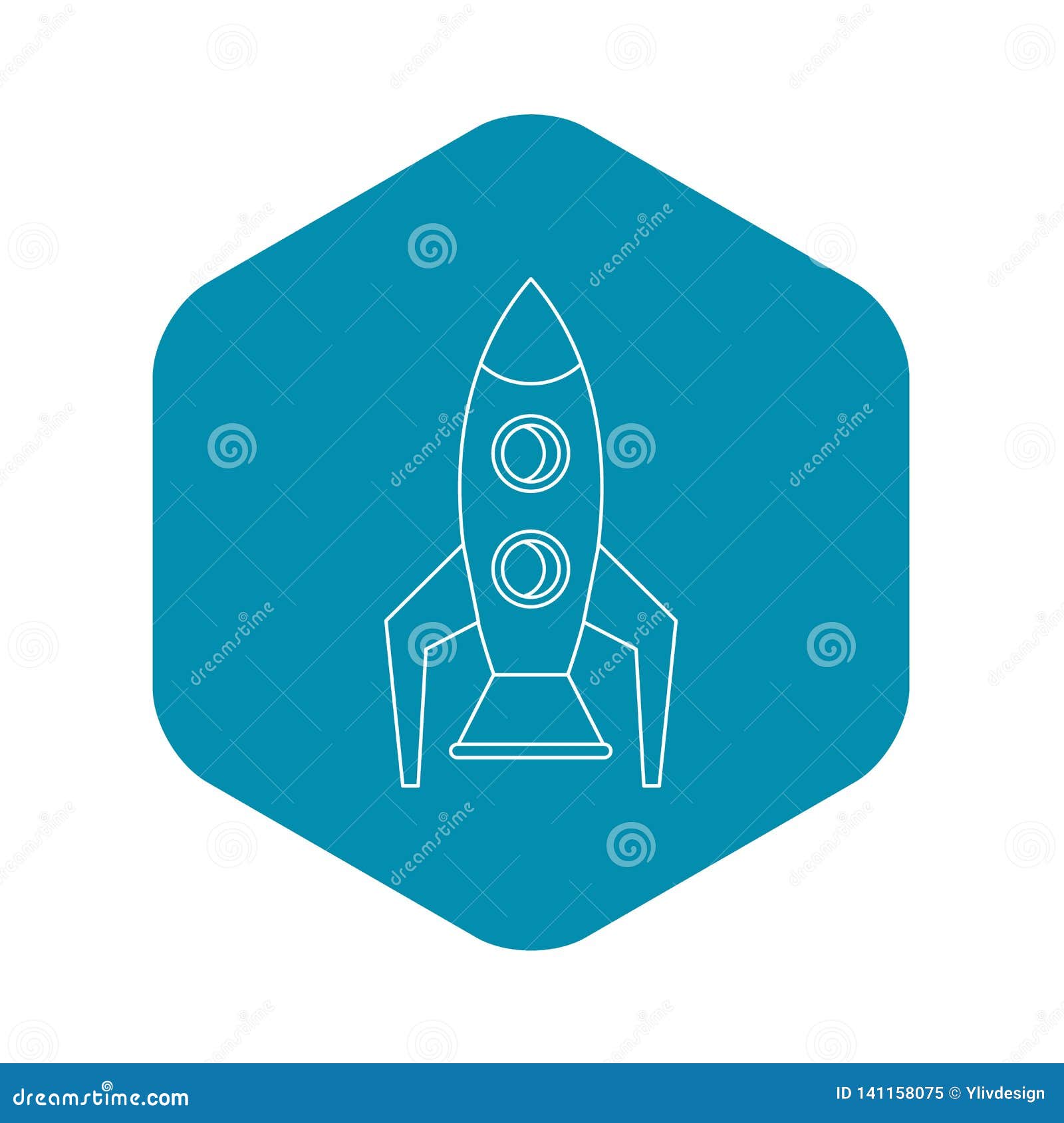 Retro Rocket Icon, Outline Style Stock Vector - Illustration of ...