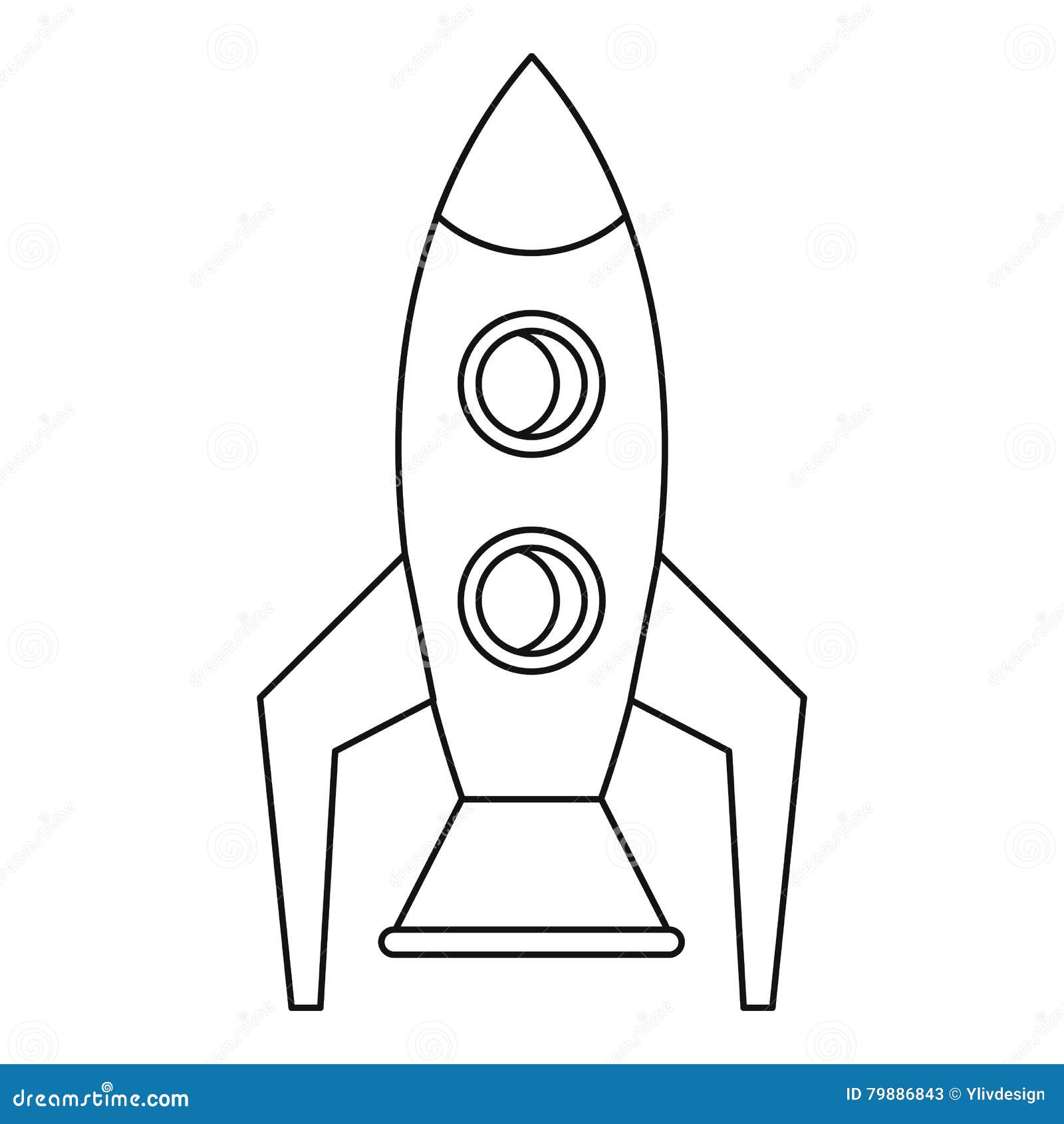 Retro Rocket Icon, Outline Style Stock Vector - Illustration of future ...