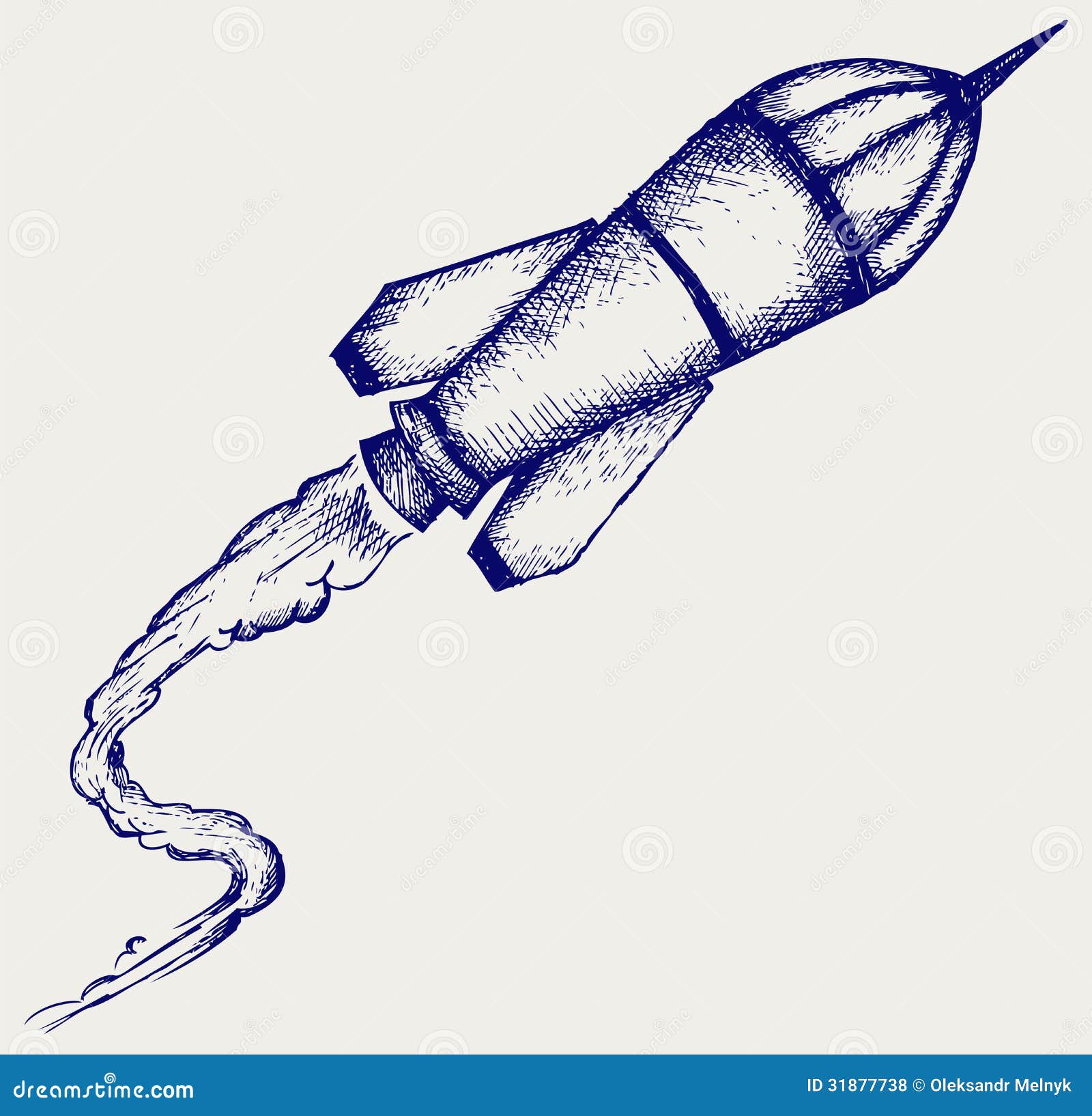 Retro rocket stock vector. Illustration of draw, flight - 31877738