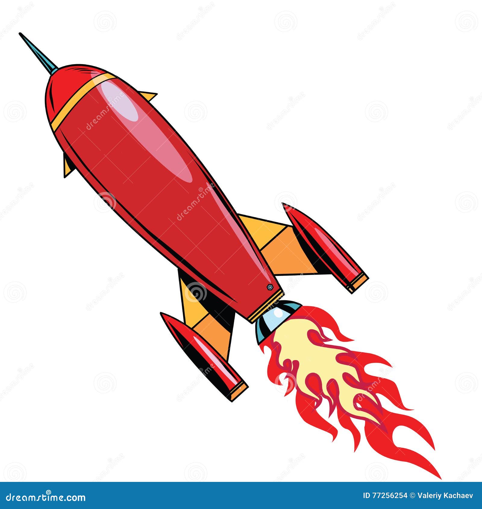 Retro rocket soars up stock vector. Illustration of dream - 77256254