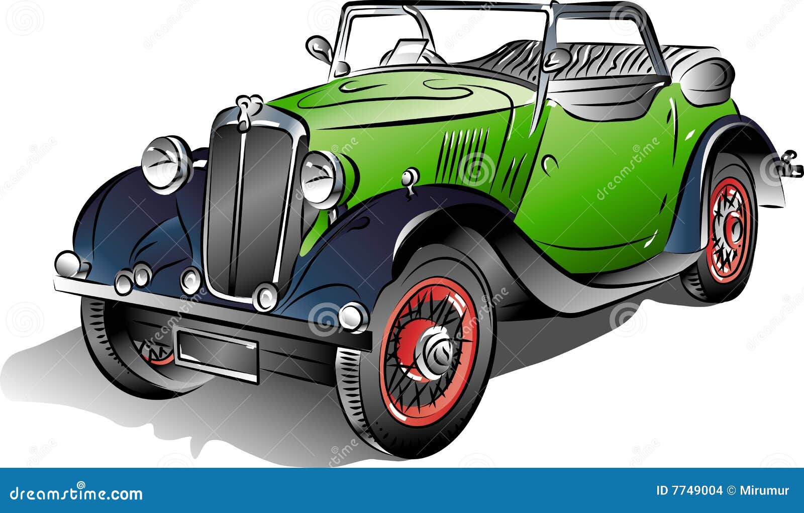 Retro rode auto stock illustratie. Illustration of tekening - 7749004