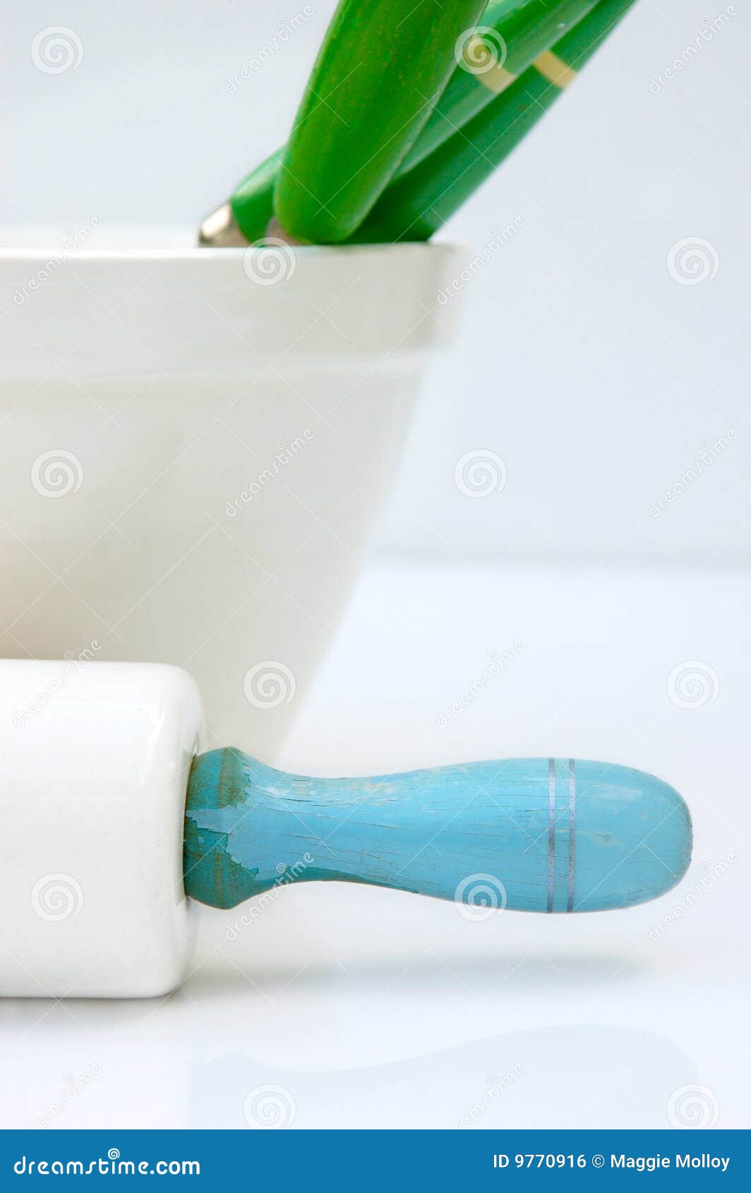 Retro Rolling Pin Bowl and Kitchen Utensils Stock Photo - Image of ...