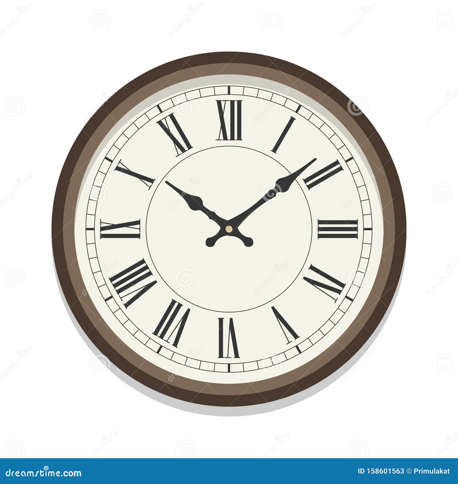 Roman Clock Face Dial With Woman And Ravens. Digital Illustration ...