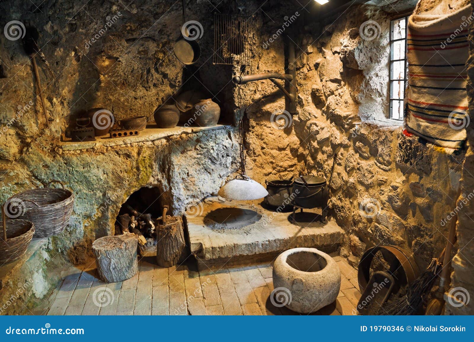 Retro room in cave stock photo. Image of rough, house - 19790346