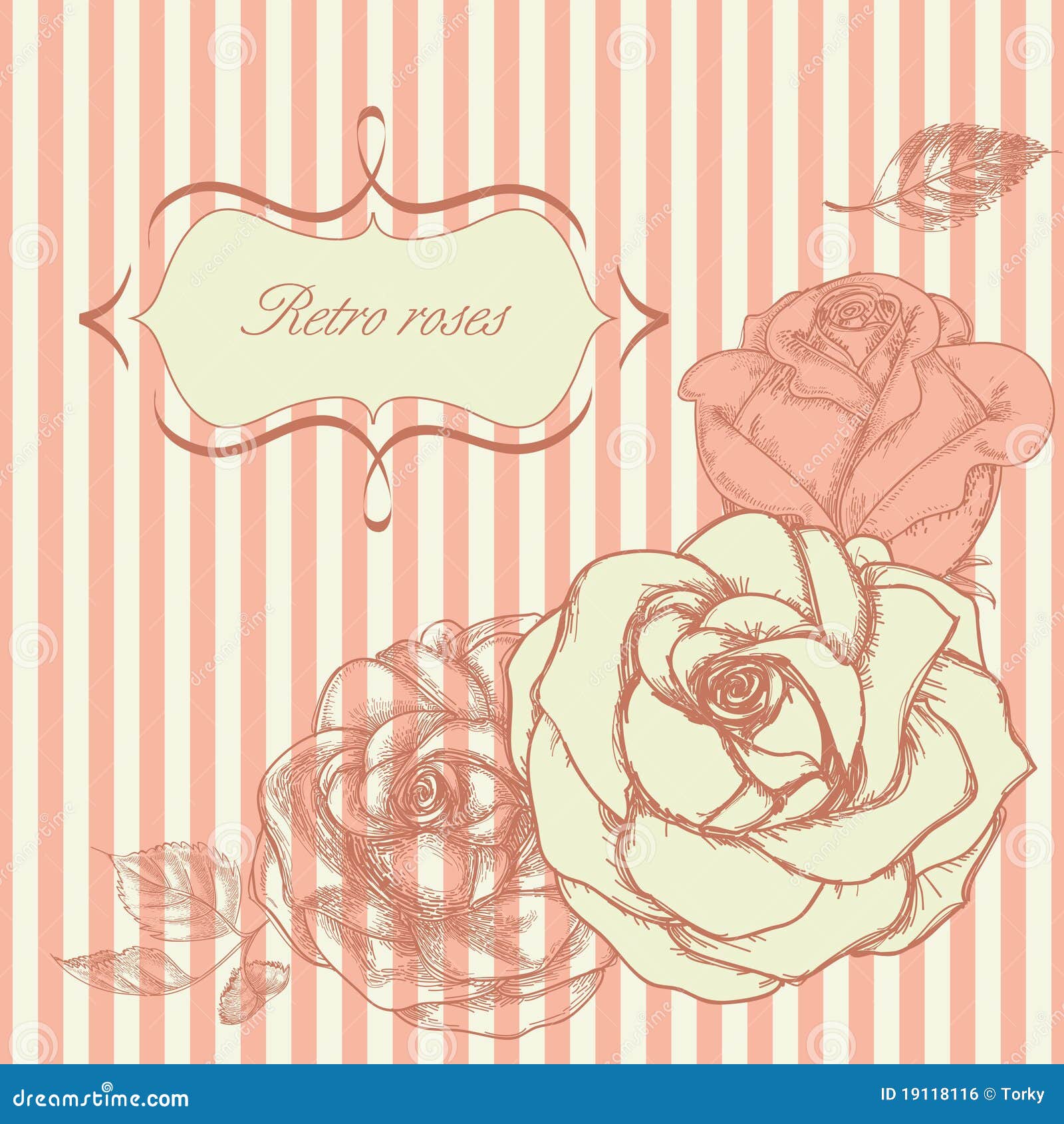 Retro roses frame stock vector. Illustration of flora - 19118116